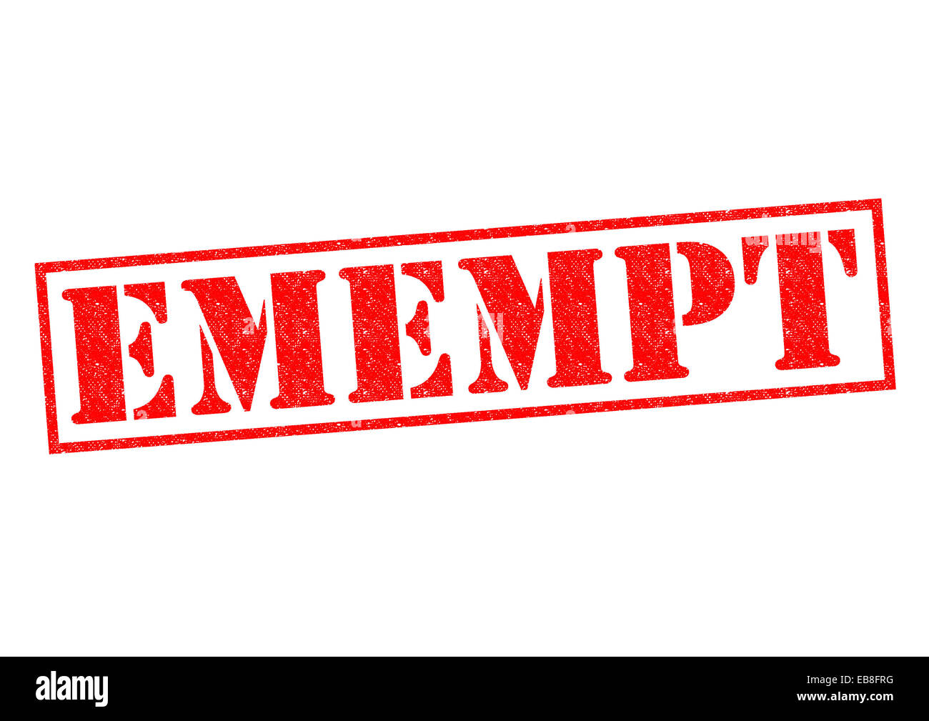 EXEMPT red Rubber Stamp over a white background Stock Photo - Alamy