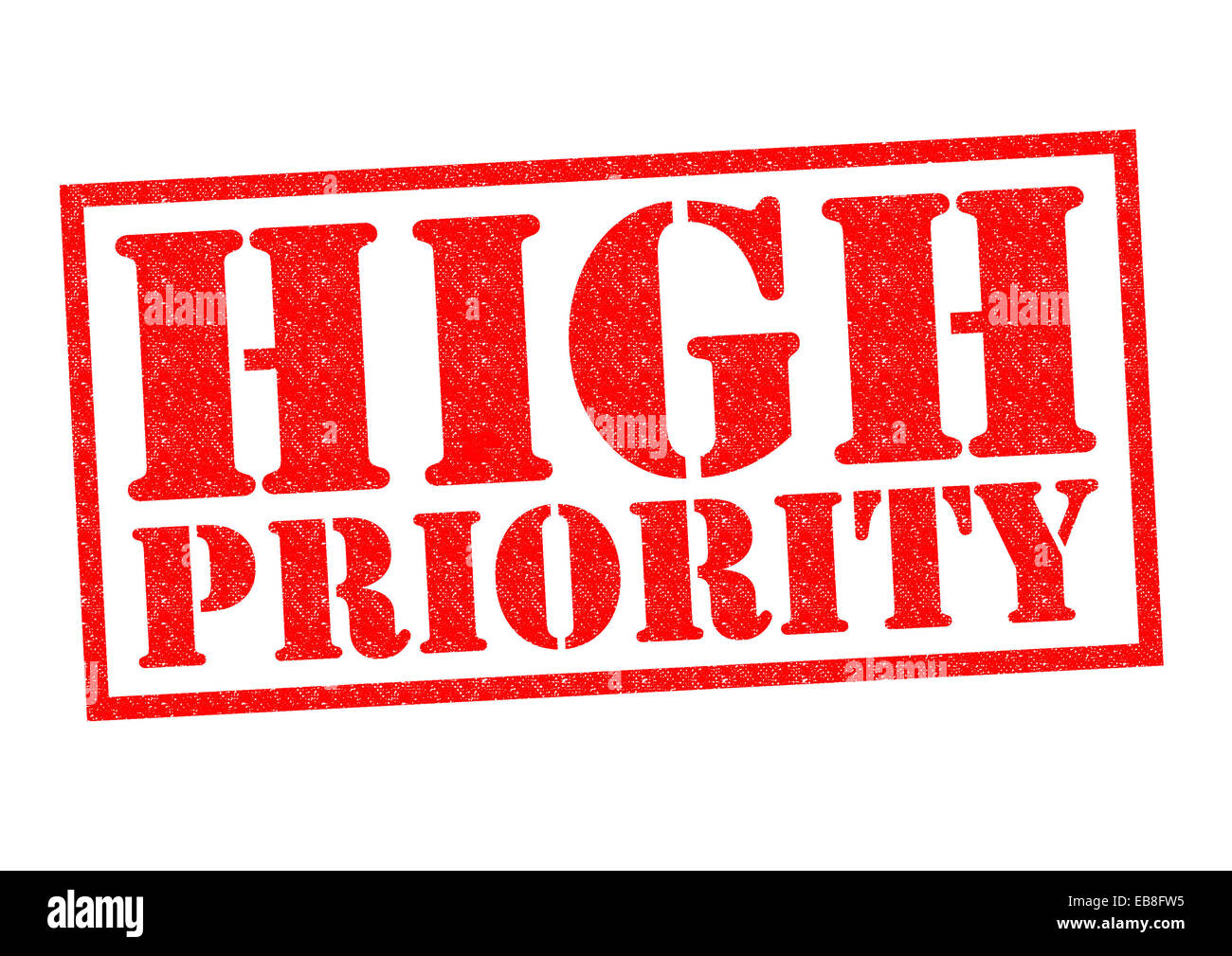 HIGH PRIORITY red Rubber Stamp over a white background Stock Photo - Alamy