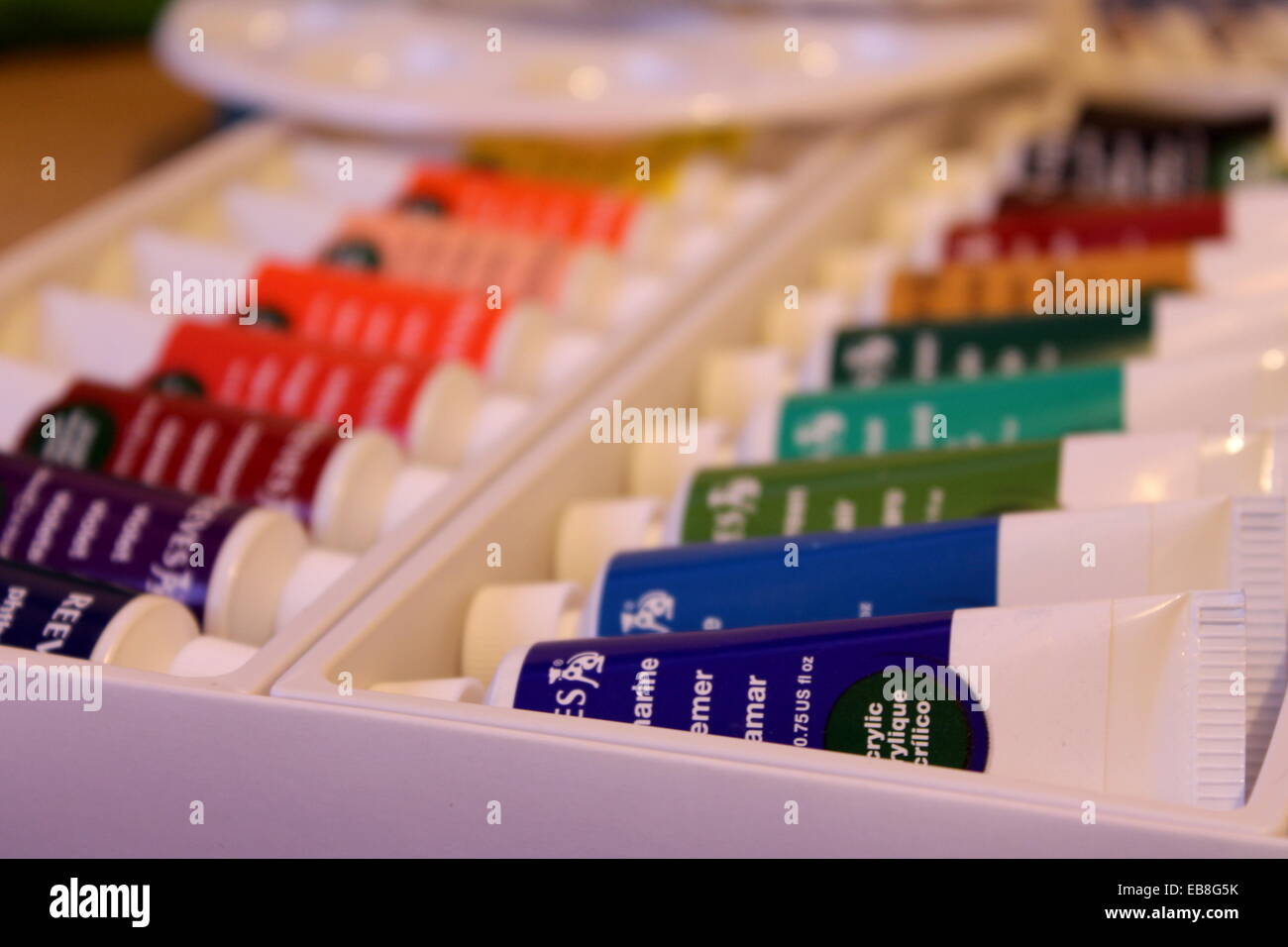 new box of colored paints, painting, art Stock Photo - Alamy