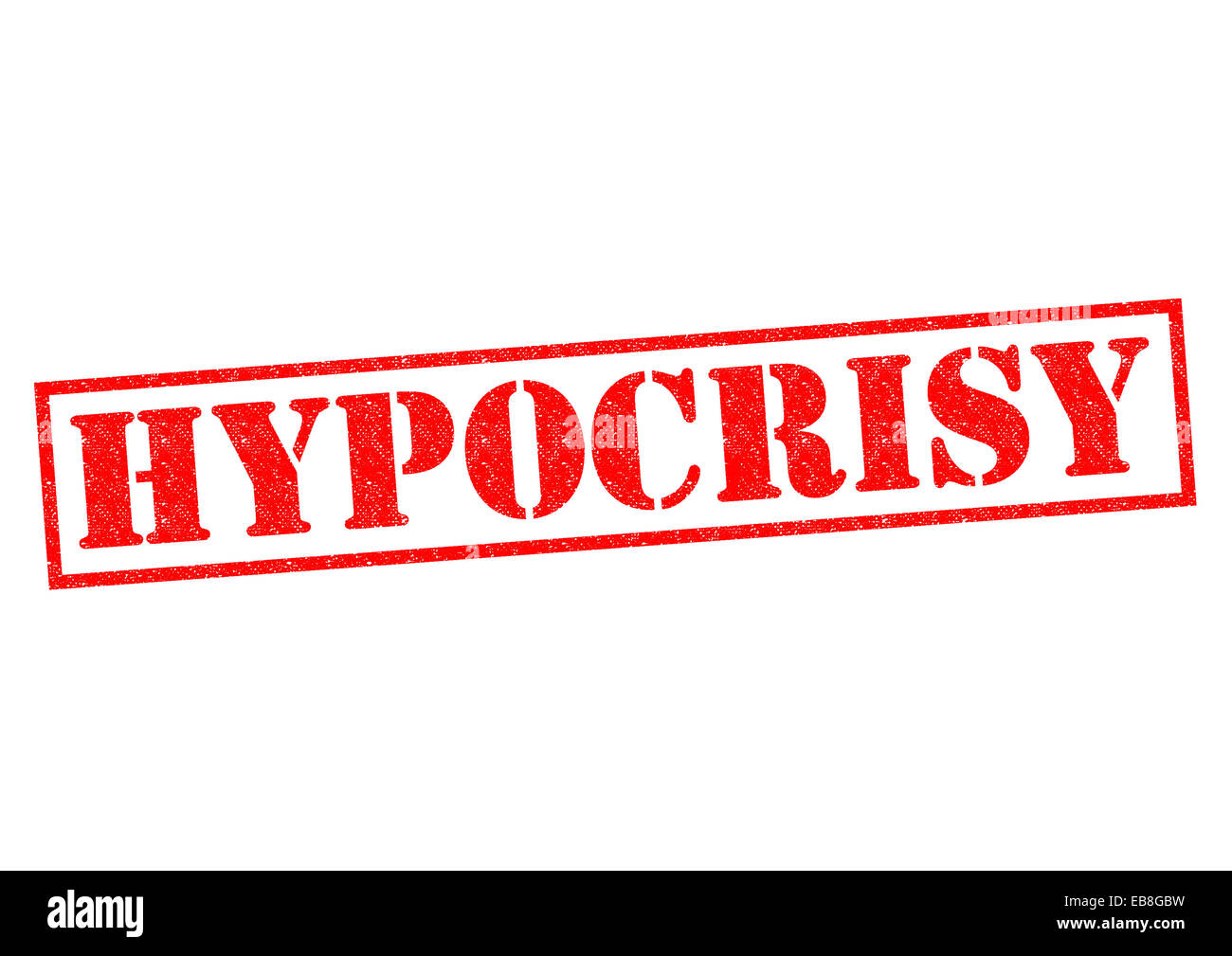 HYPOCRISY red Rubber Stamp over a white background Stock Photo - Alamy