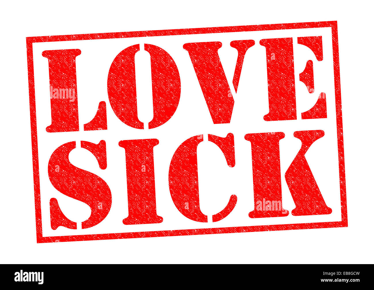 LOVE SICK red Rubber Stamp over a white background Stock Photo - Alamy