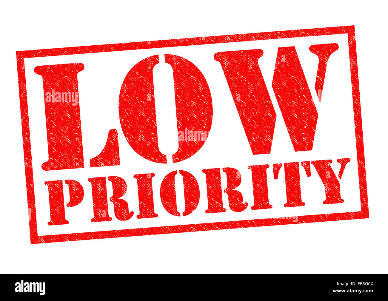 LOW PRIORITY red Rubber Stamp over a white background Stock Photo - Alamy