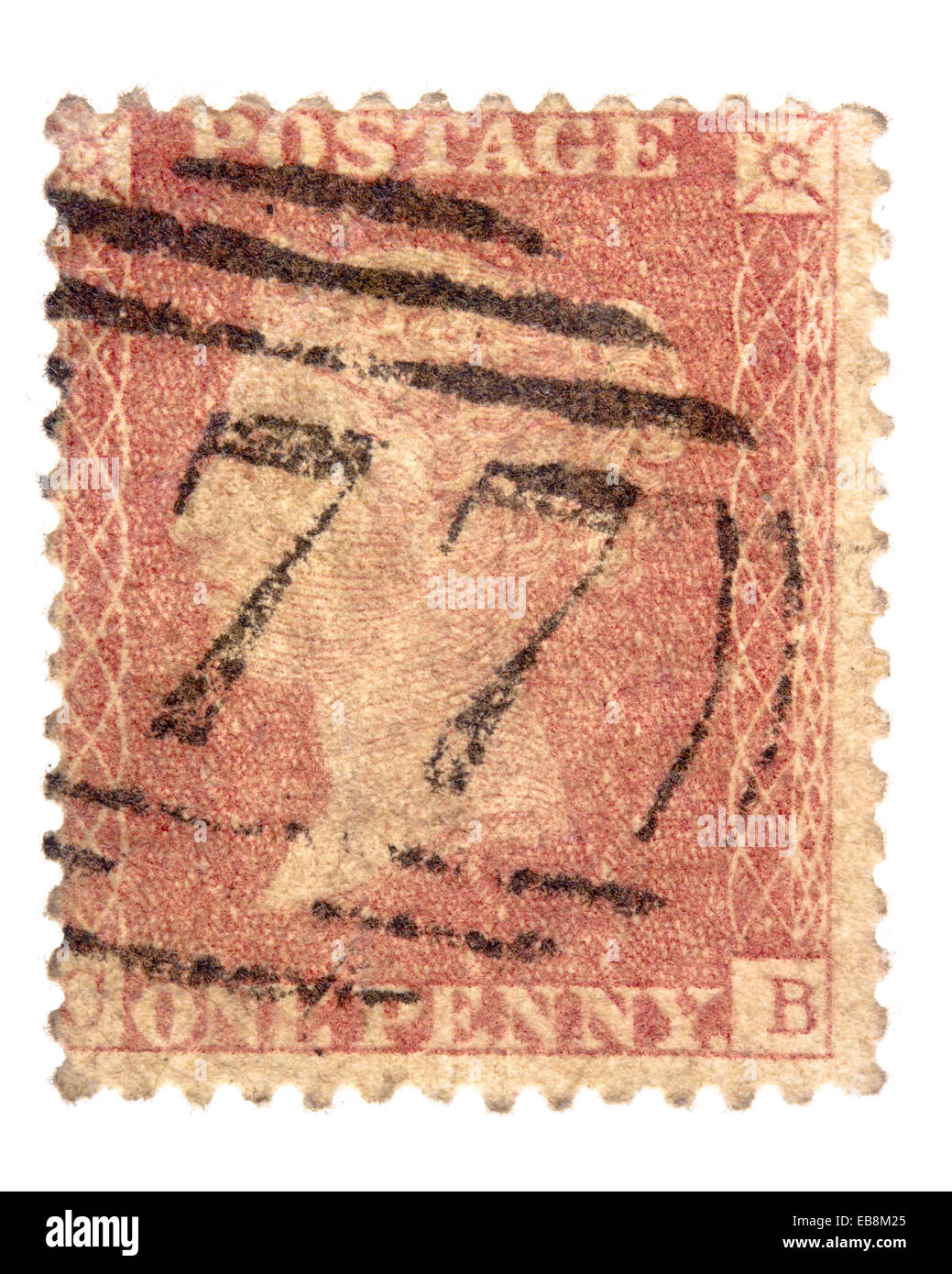 Queen Victoria one penny postage stamp Stock Photo - Alamy