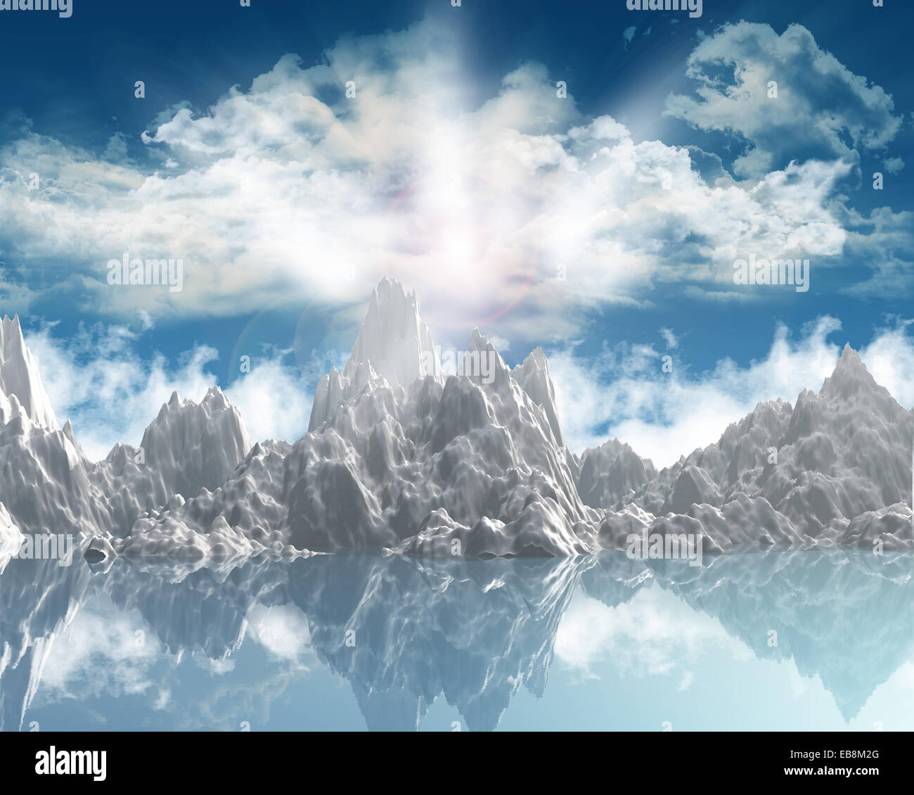 3d render mountain landscape sky hi-res stock photography and images ...
