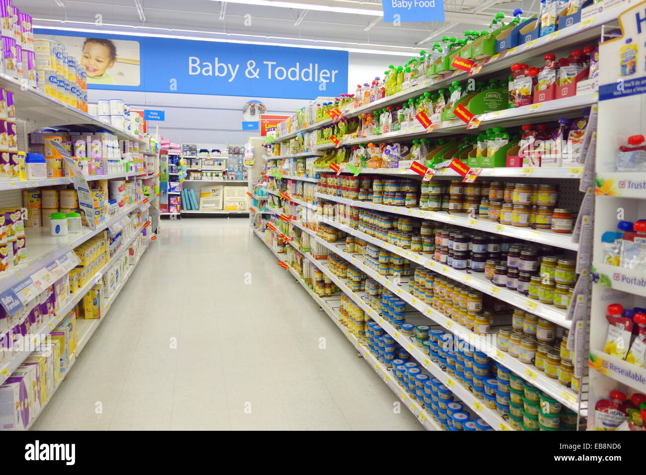 Baby and toddler food area in a supermarket in Toronto, Canada Stock ...