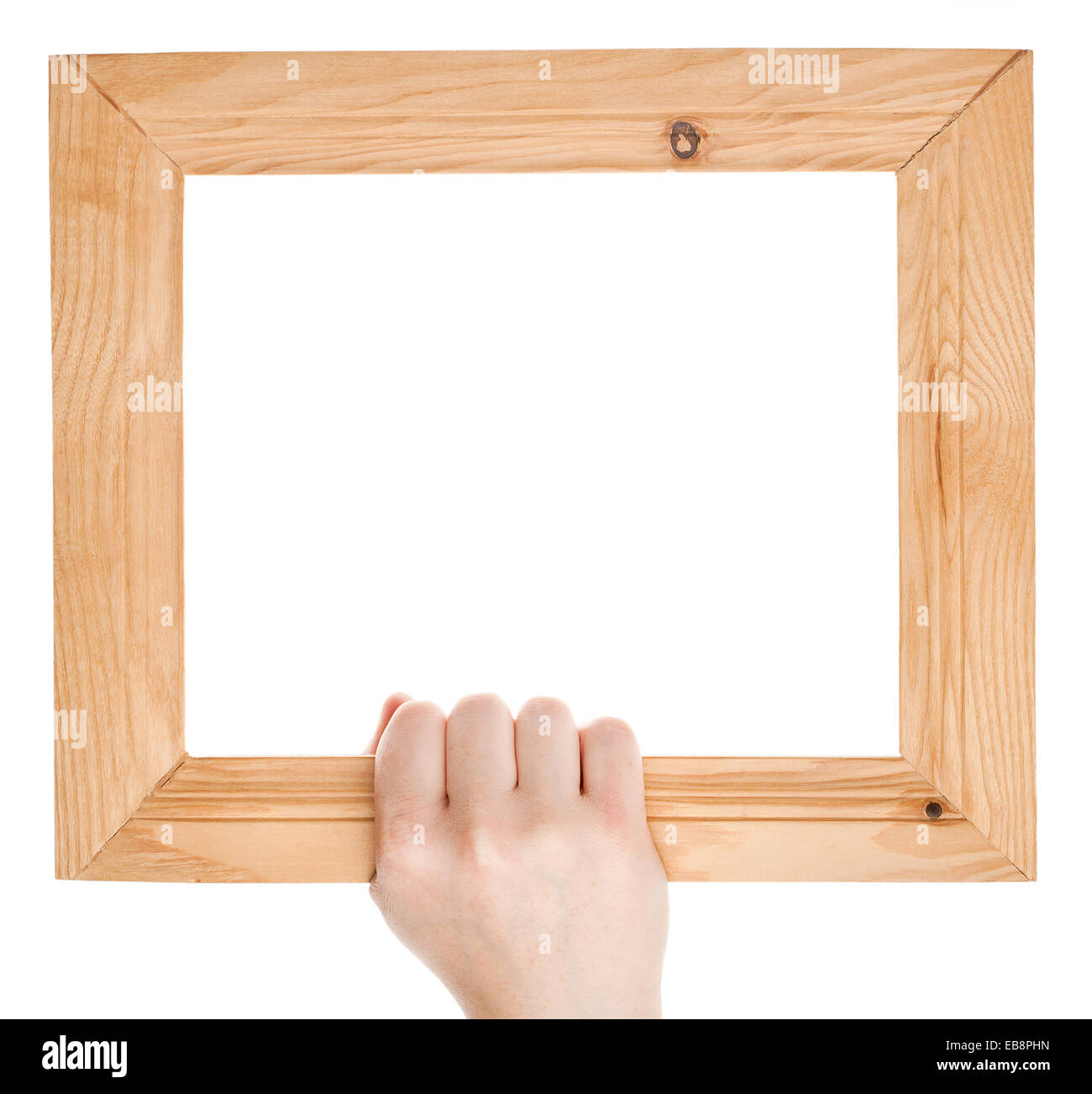 Wooden frame in hand hi-res stock photography and images - Alamy