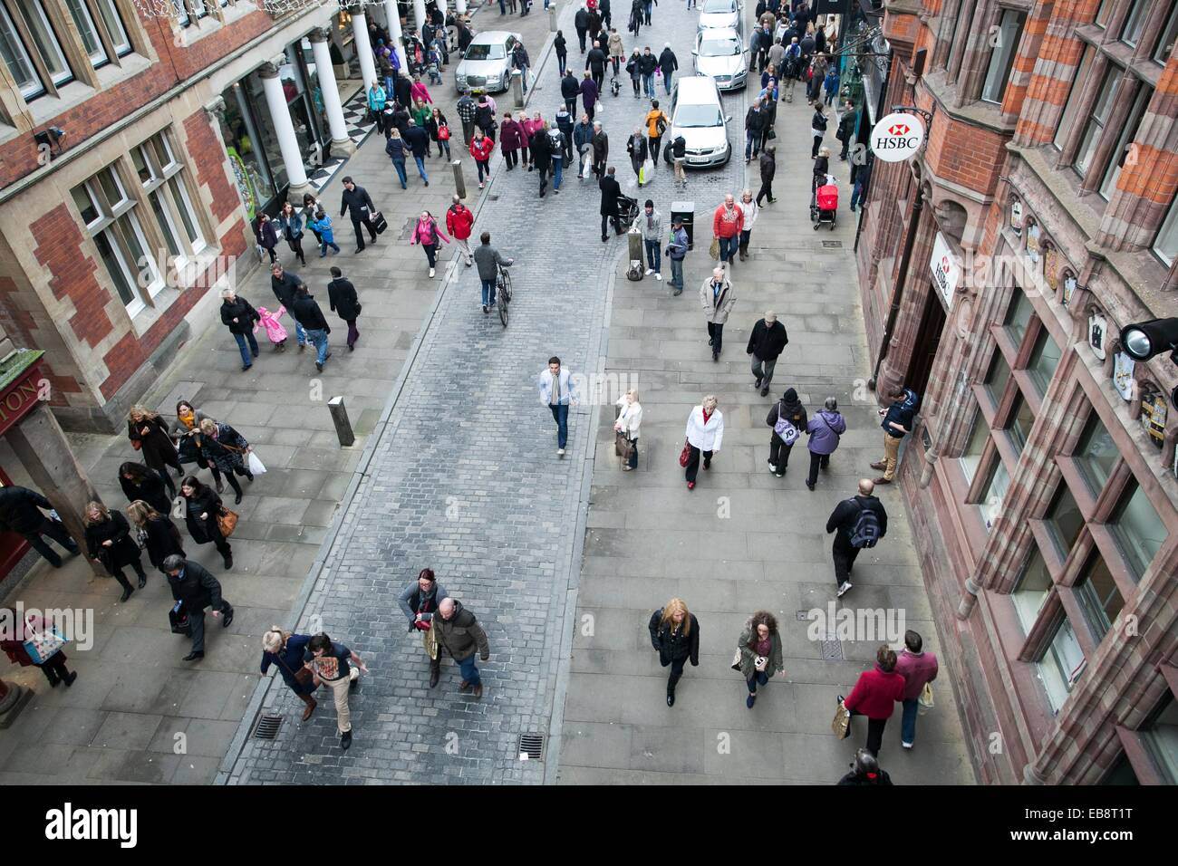 Busy streets full of people shopping, Pepper street, Chester, UK Stock ...