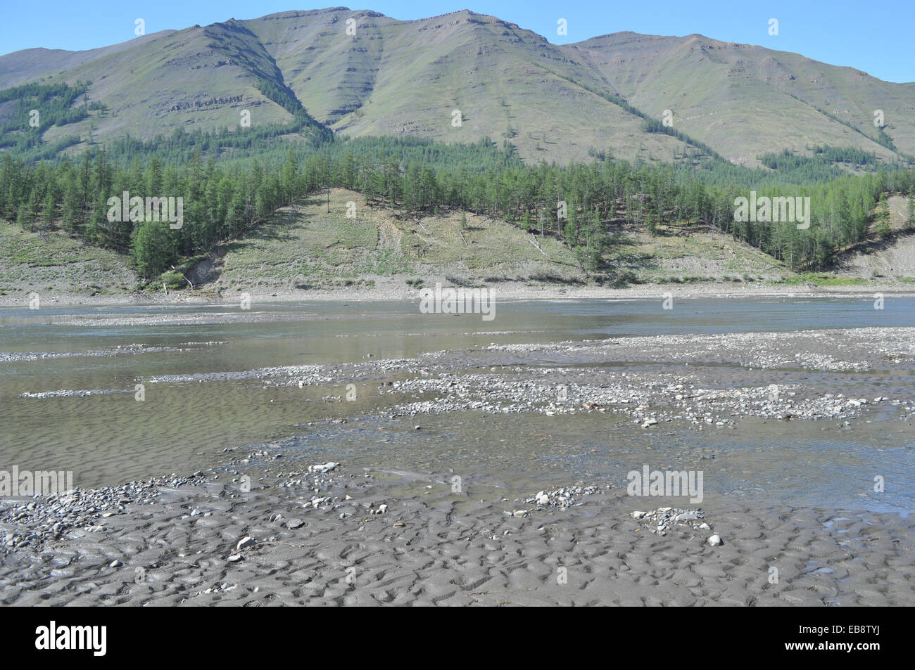 Mountain river Suntar. Landscape of the far corners of the earth in ...