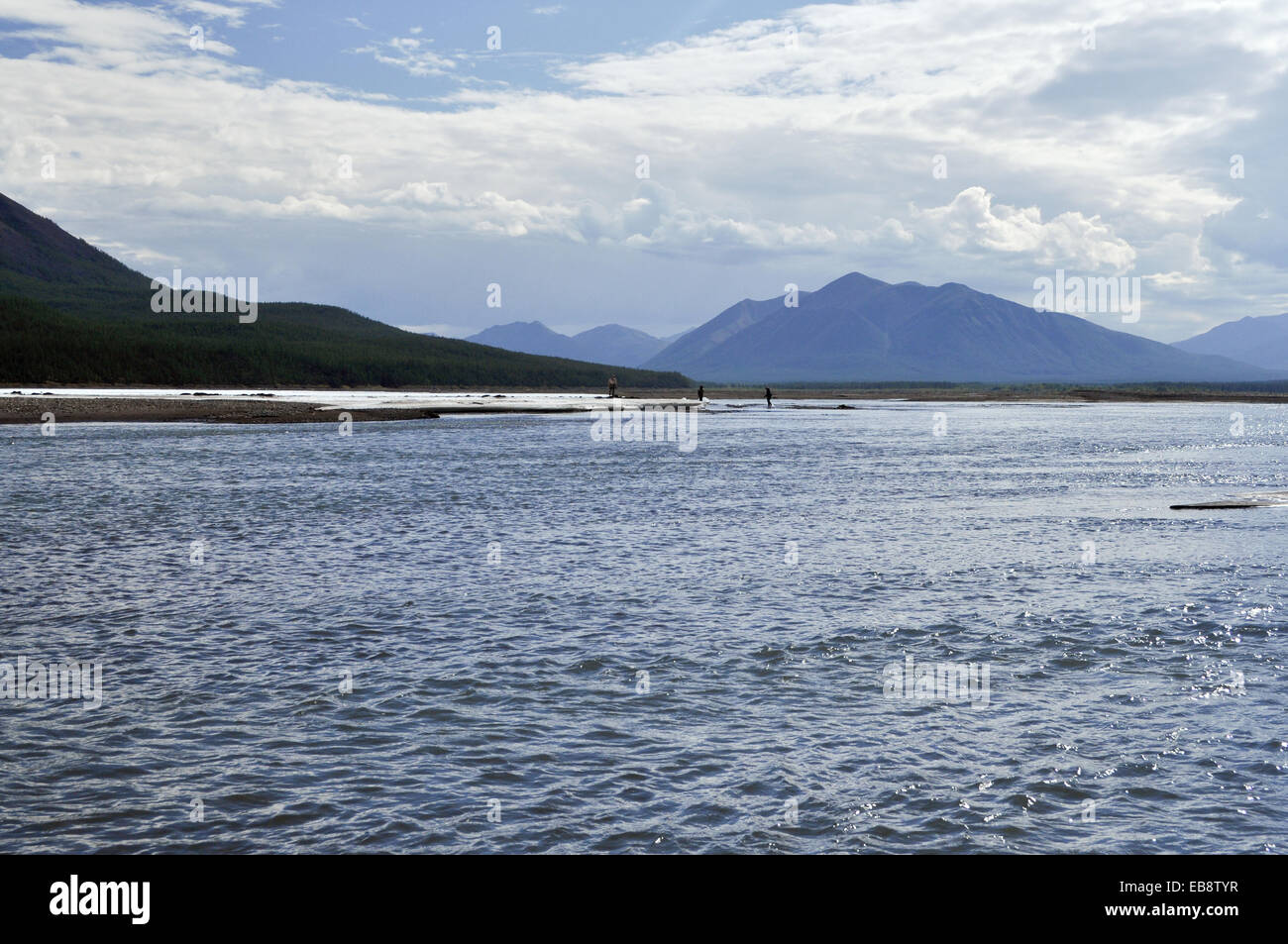 Mountain river Suntar. Landscape of the far corners of the earth in ...