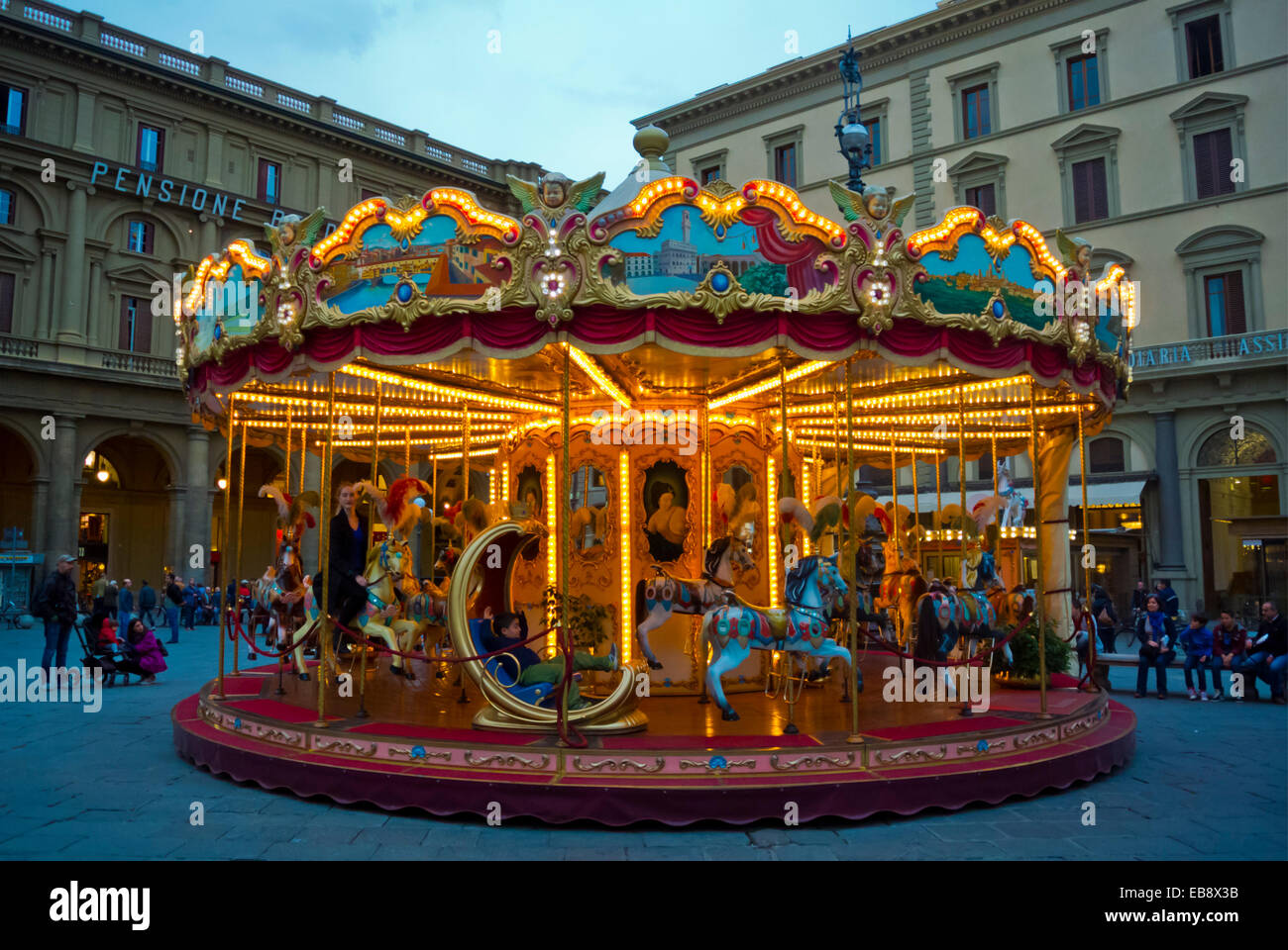 Carousel, Piazza della Repubblica square, Florence, Tuscany, Italy ...