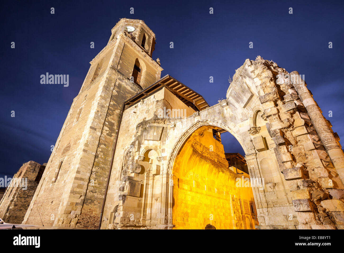 Torre del Reloj San Mancio in Sahagun, Way of St. James, Leon, Spain ...