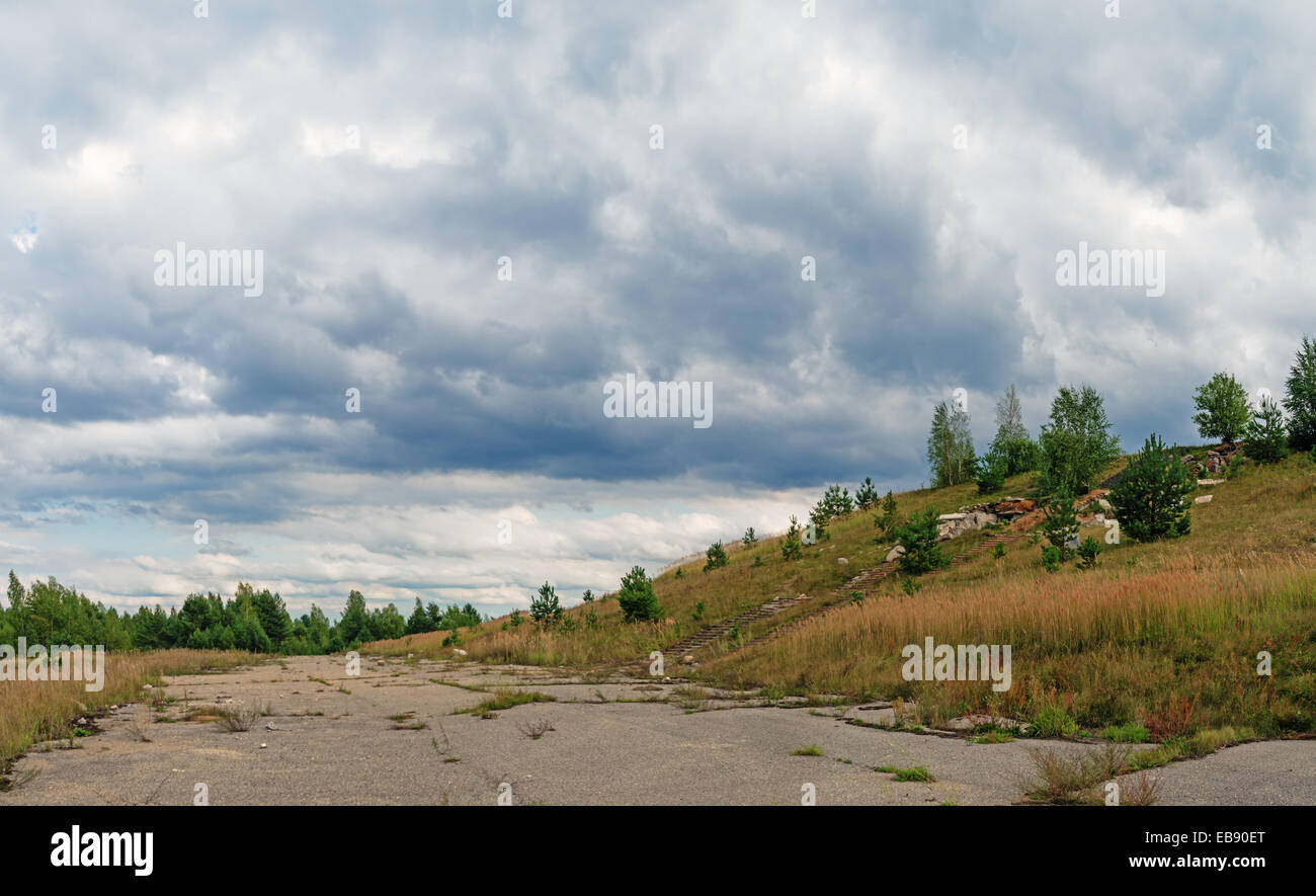 On the right side destroyed command observation post on the former ...