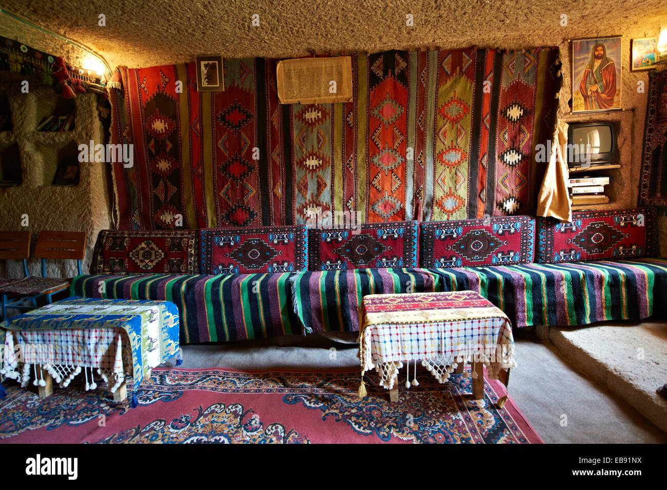 Inside rock house uchisar cappadocia hi-res stock photography and ...