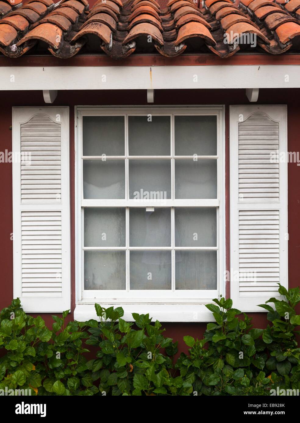 Window and terra cotta roof Stock Photo - Alamy