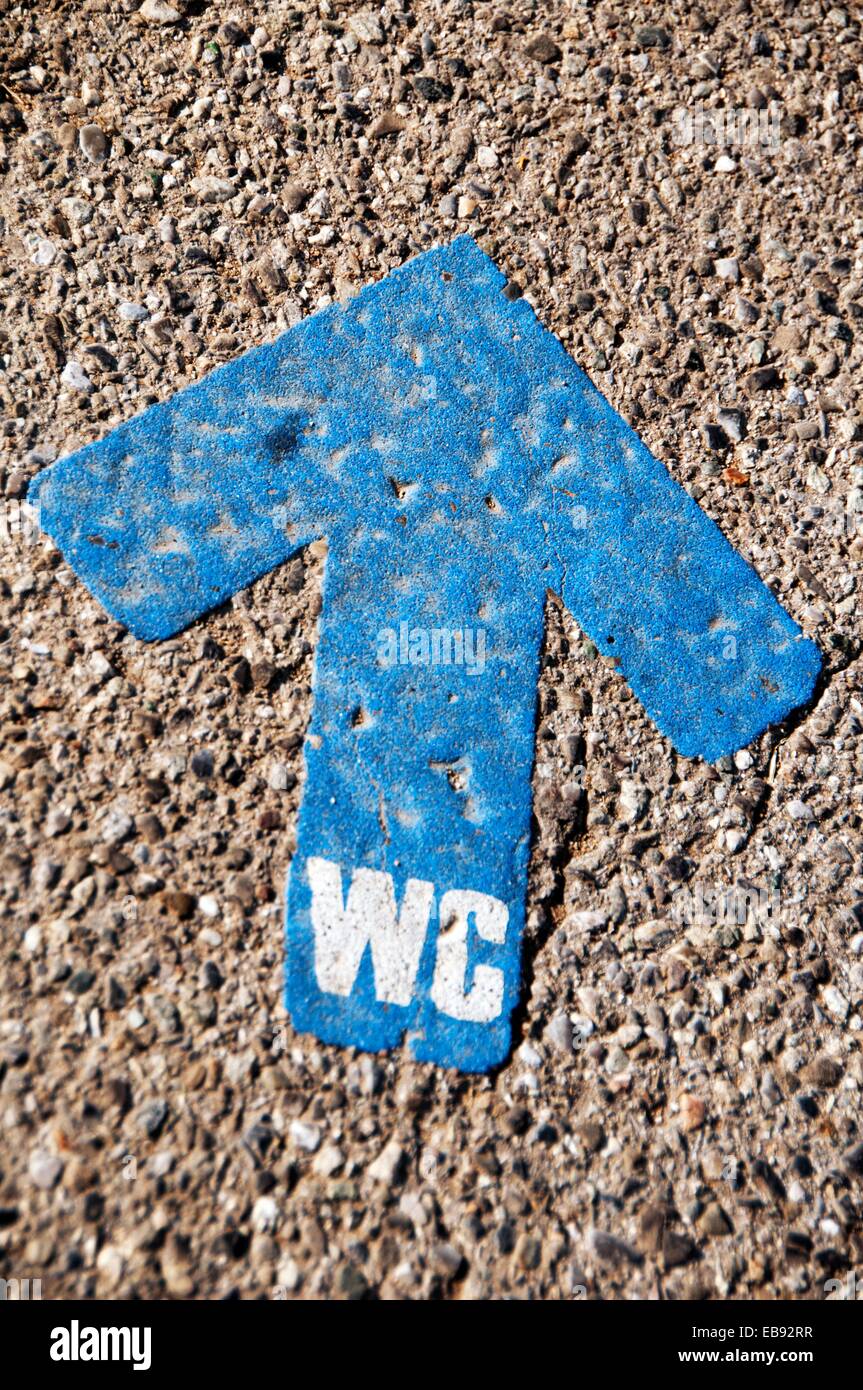 Arrow Sign Showing Wc Direction High Resolution Stock Photography and ...