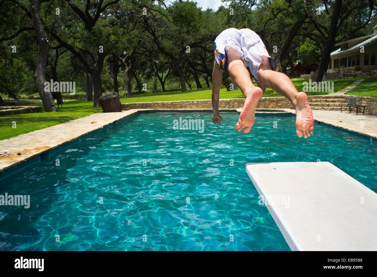 Man Diving Into A Pool