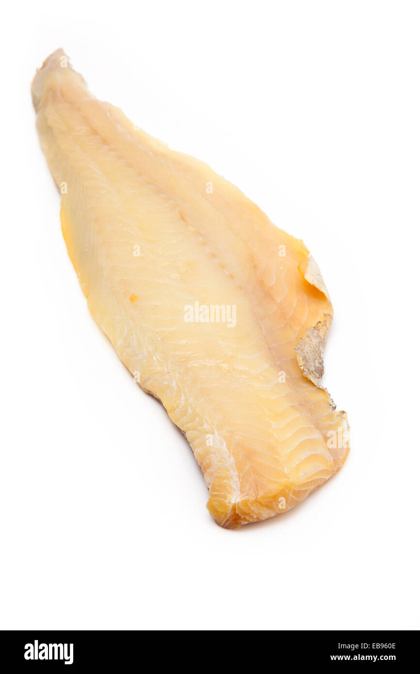 Smoked Haddock isolated on a white studio background Stock Photo - Alamy