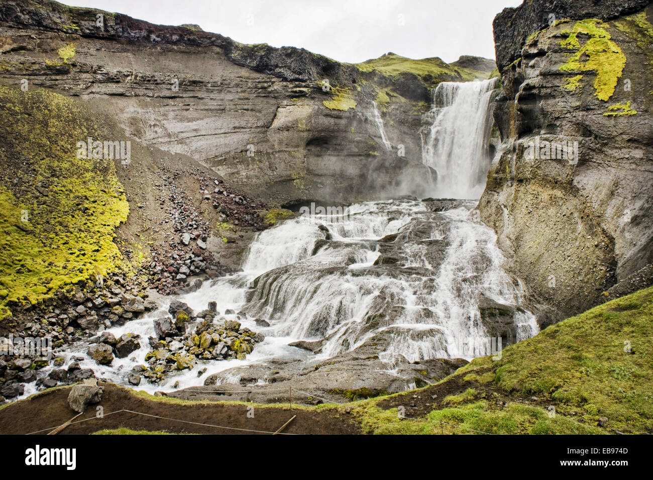 Ofaerufoss Waterfall, Eldgja, Iceland Stock Photo - Alamy