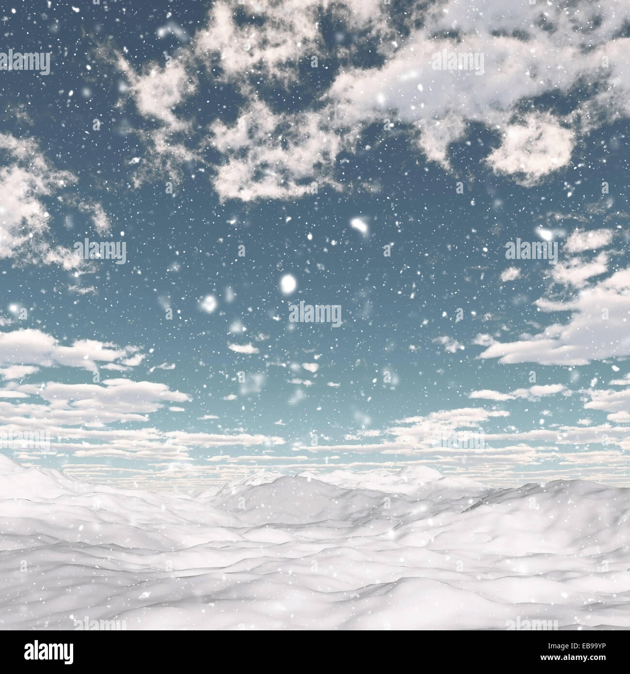 3D render of a snowy landscape Stock Photo - Alamy