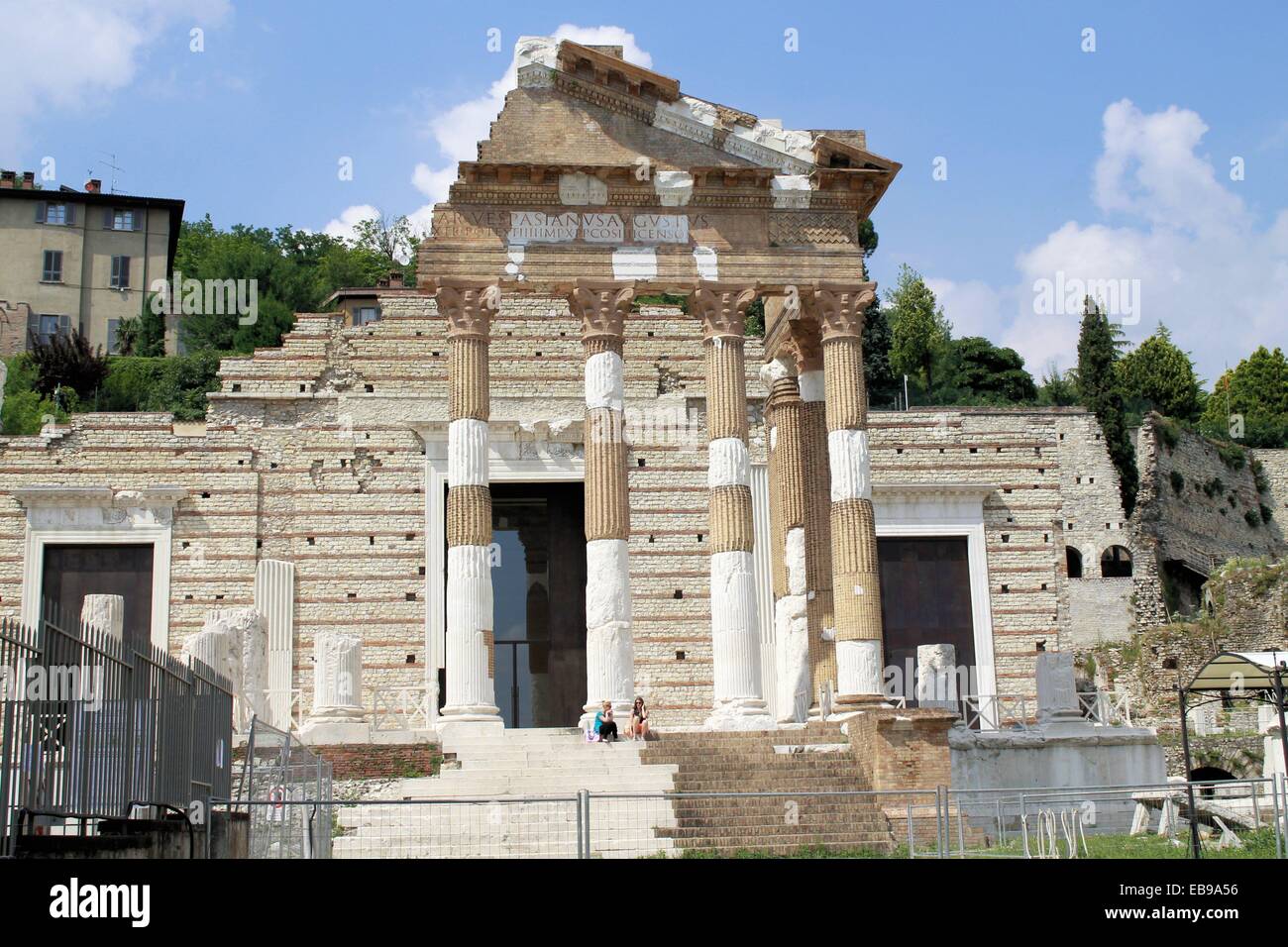 Ruins of the roman temple called Capitolium or Tempio Capitolino in ...