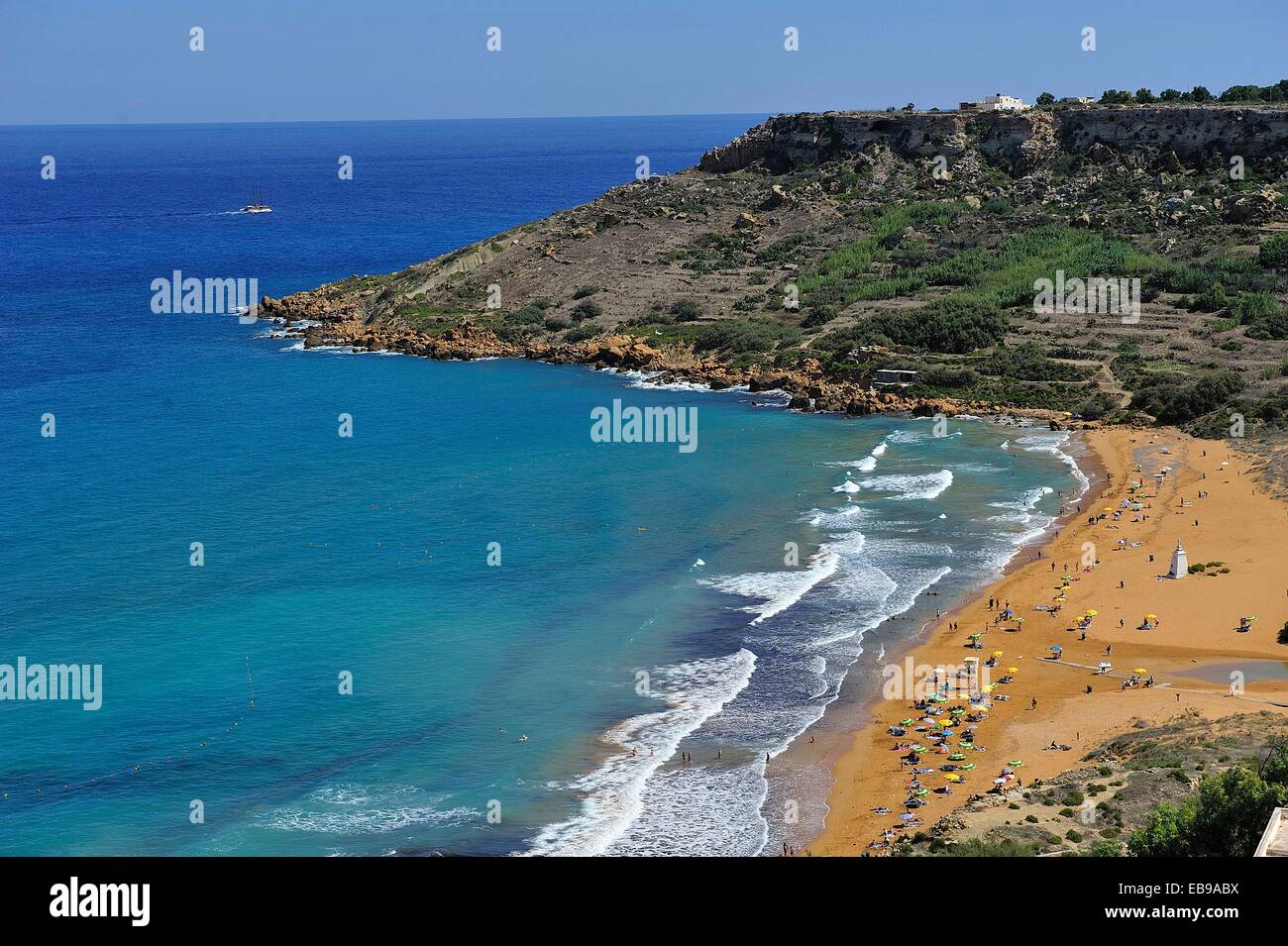 Beach, Gozo island, Malta Stock Photo - Alamy