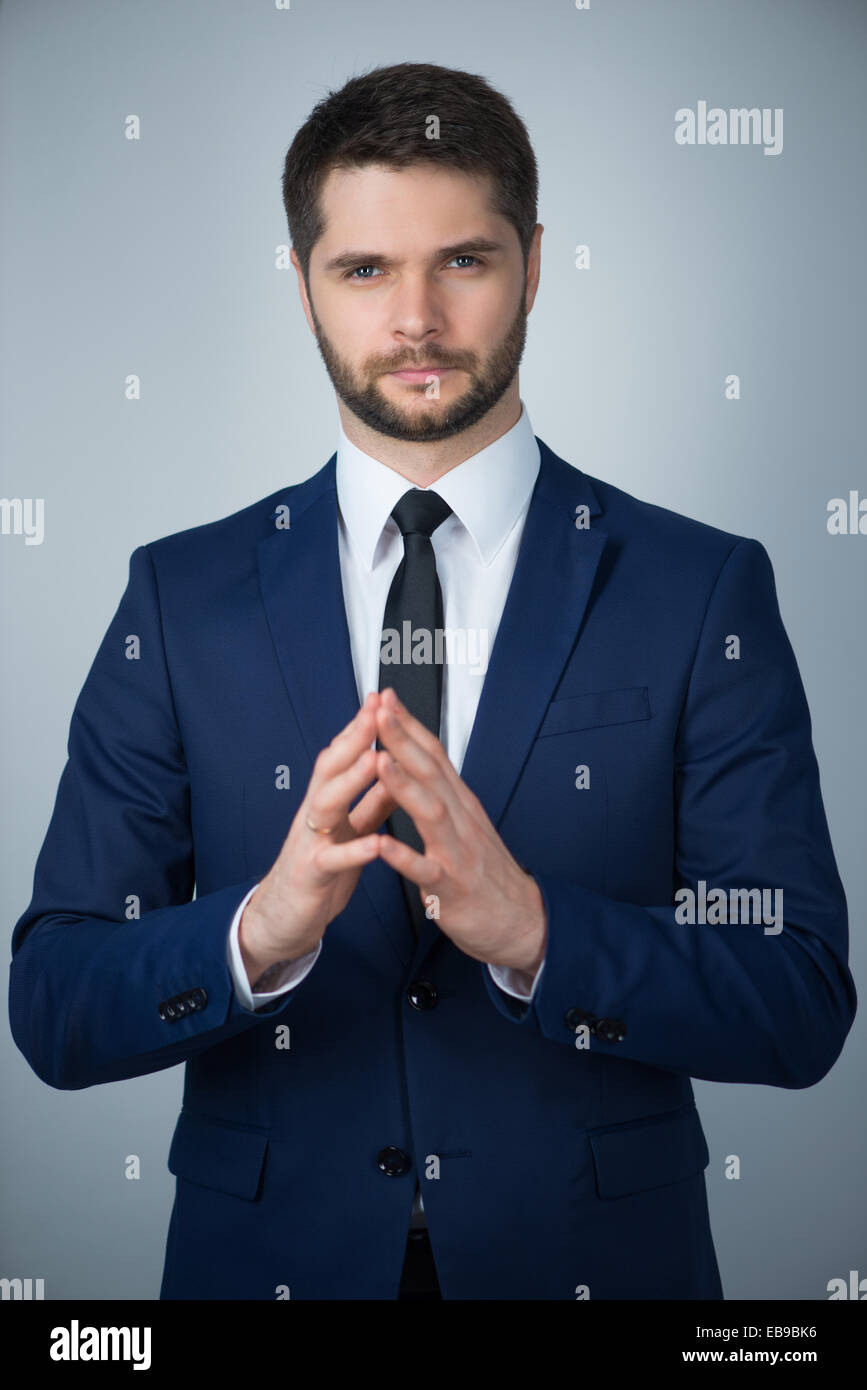 Close up handsome considerate young hi-res stock photography and images ...