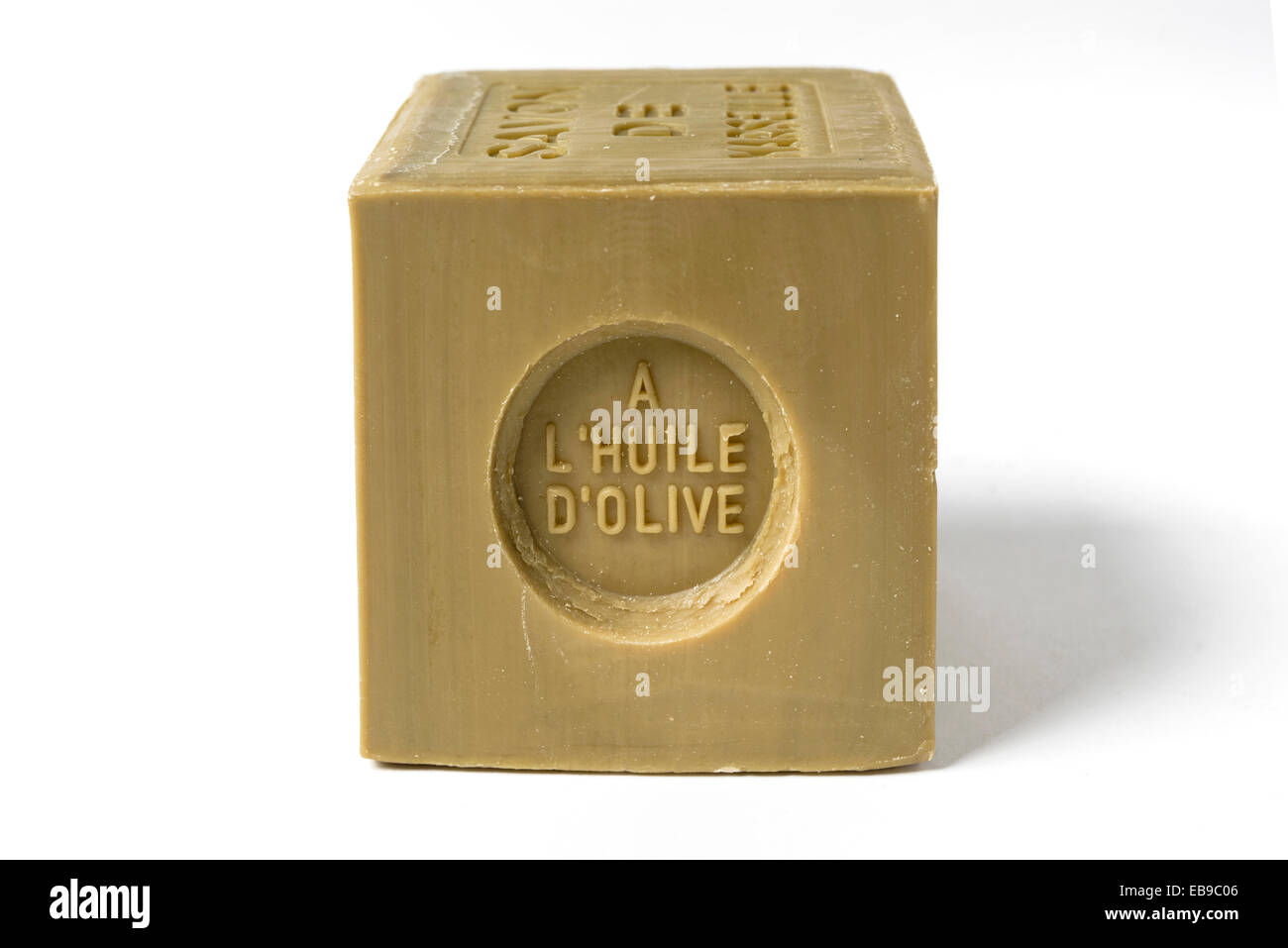 Square block of Savon de Marseille olive oil based soap Stock Photo - Alamy