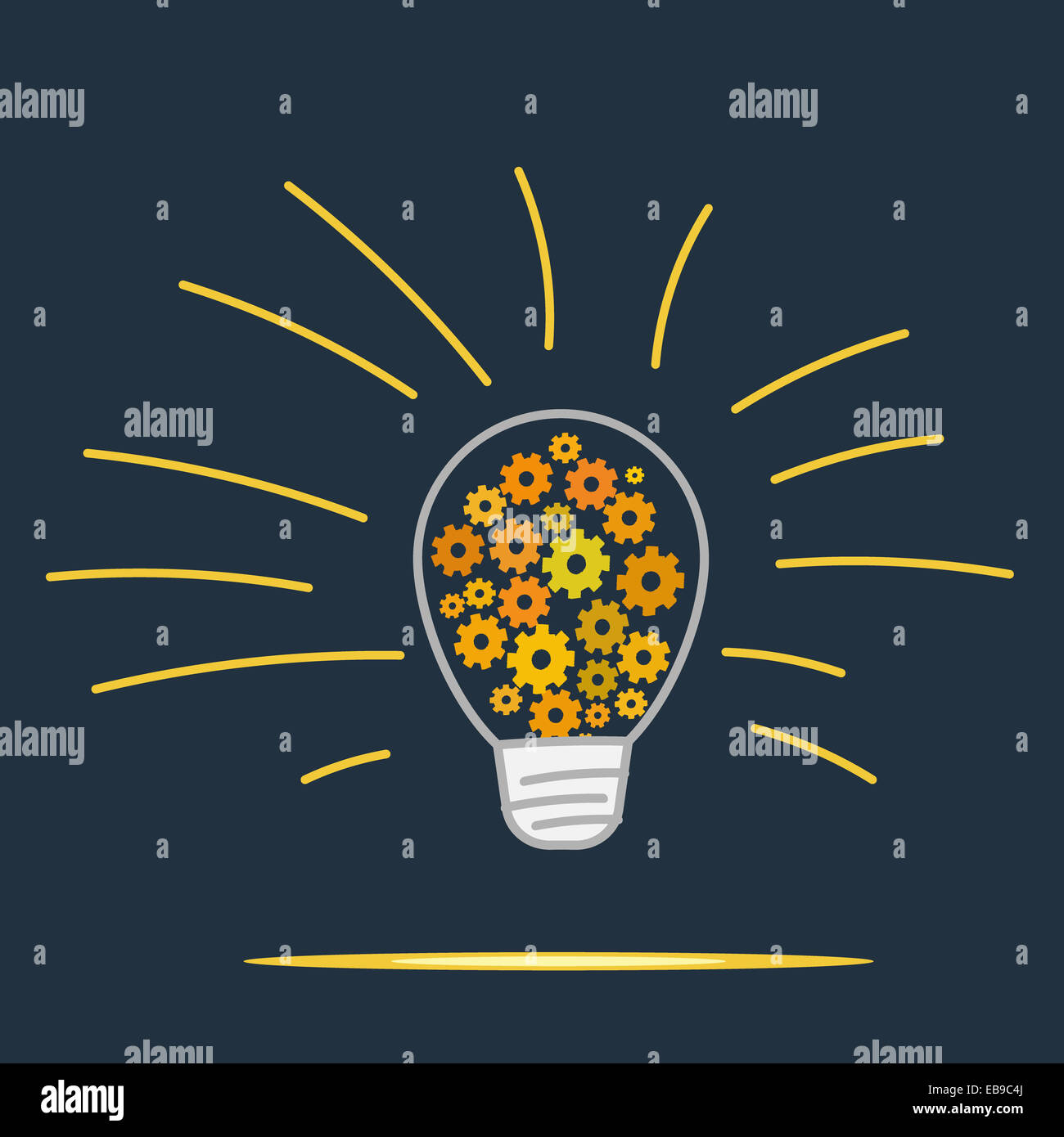 light bulb with gears Stock Photo - Alamy