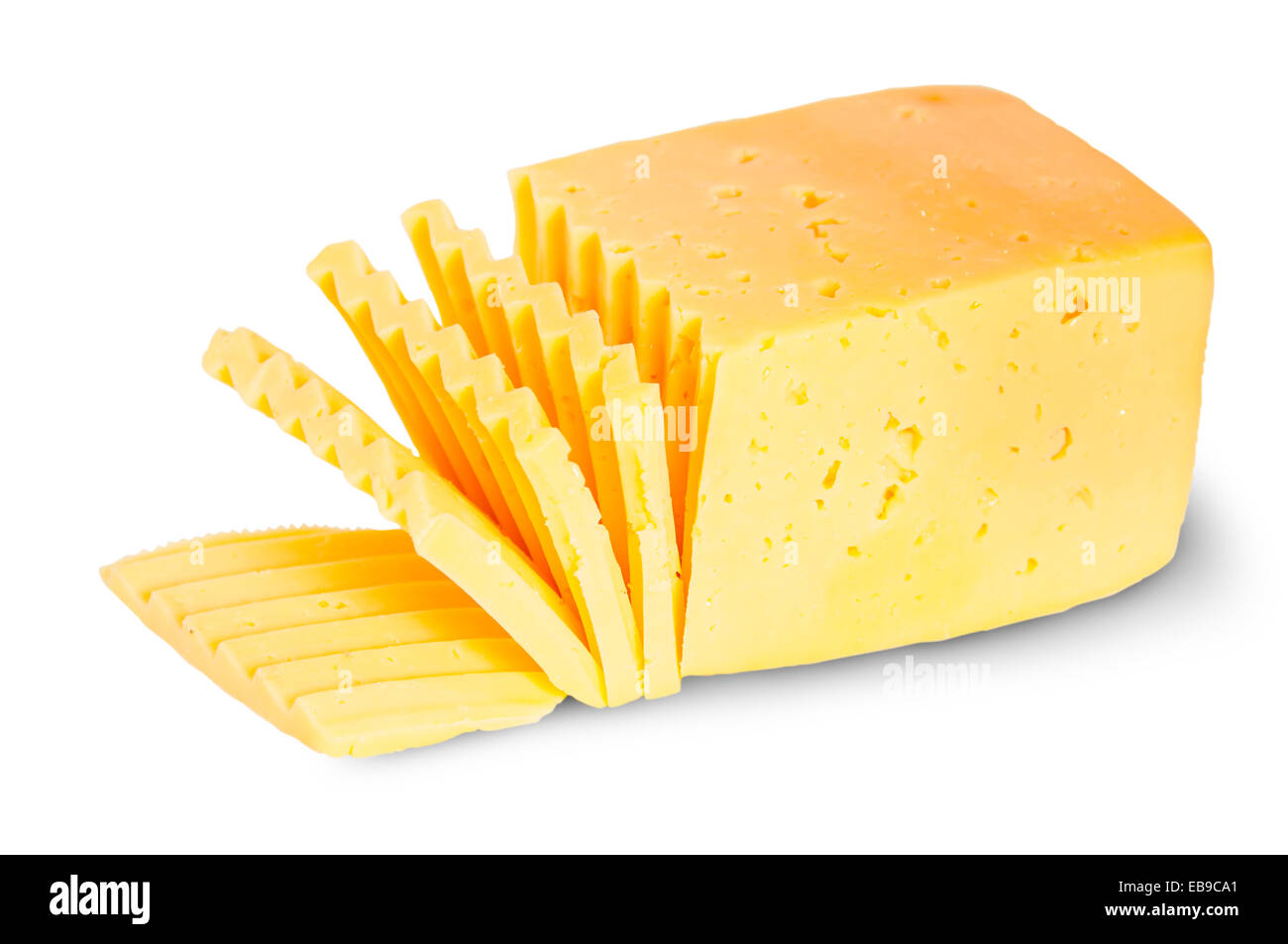 Piece Of Sliced Cheese Isolated On White Background Stock Photo - Alamy