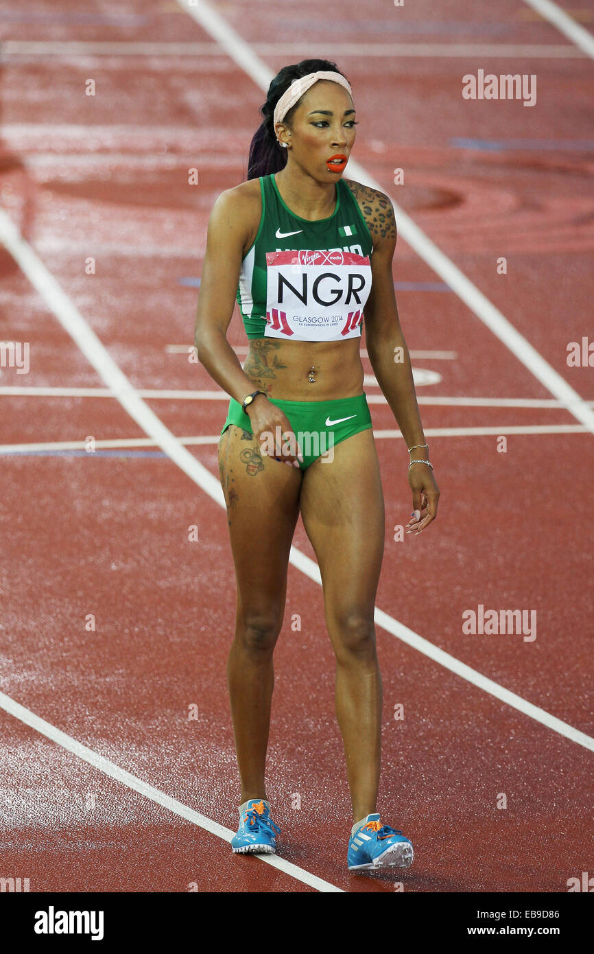 Dominique DUNCAN of Nigeria in the Women's 4 x 100 metres relay final ...
