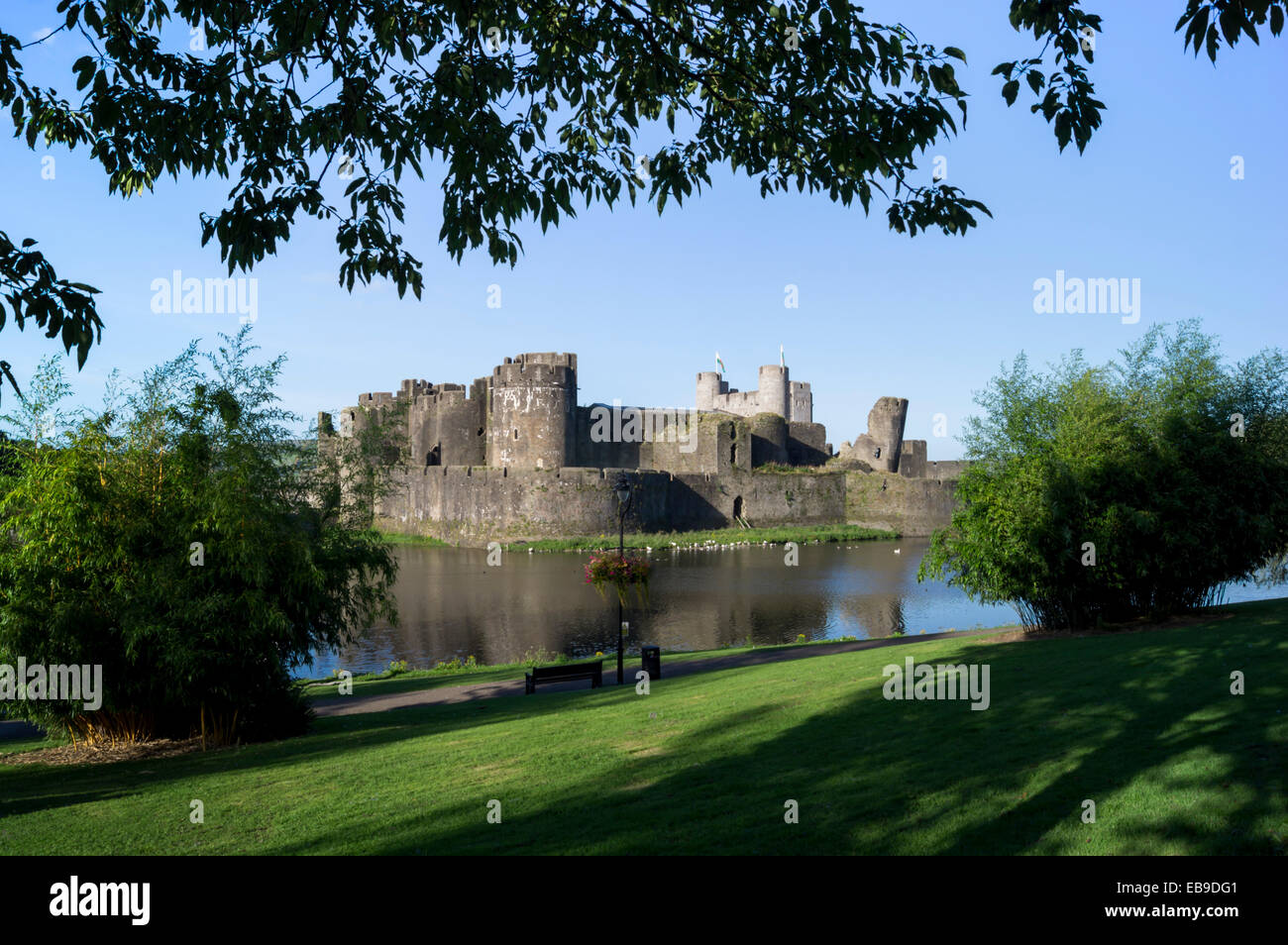 UK, Wales, Caerphilly Castle Stock Photo - Alamy