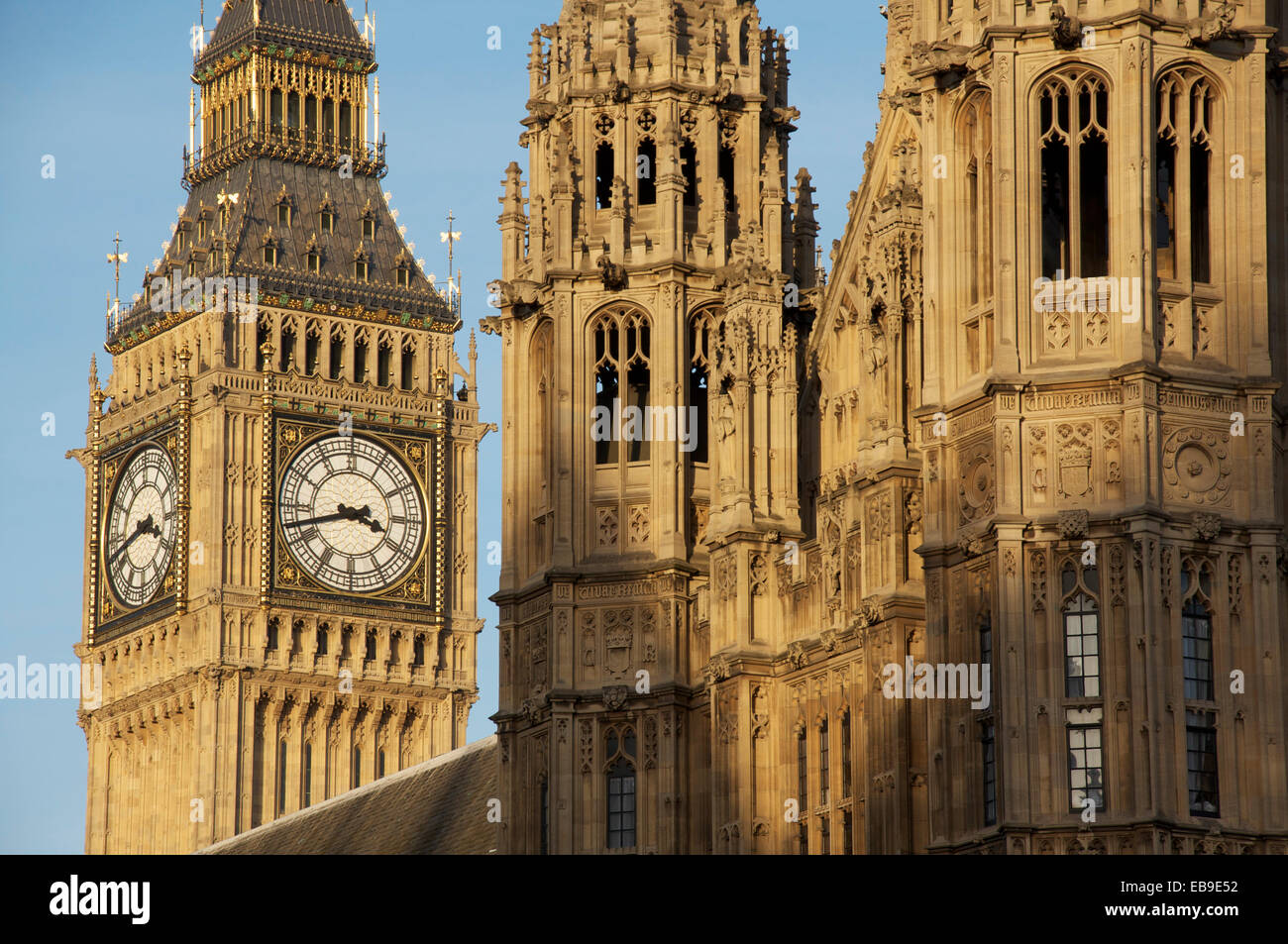 British landmarks. Big Ben the famous clock tower of the Houses of ...