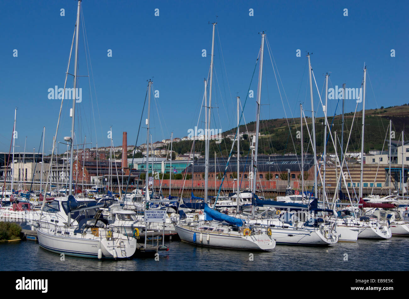 europe, UK, Wales, Swansea marina docks Stock Photo - Alamy