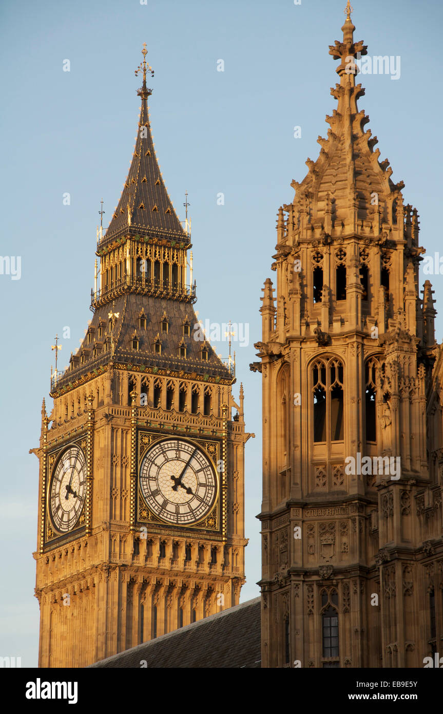 British landmarks. Big Ben the famous clock tower of the Houses of ...