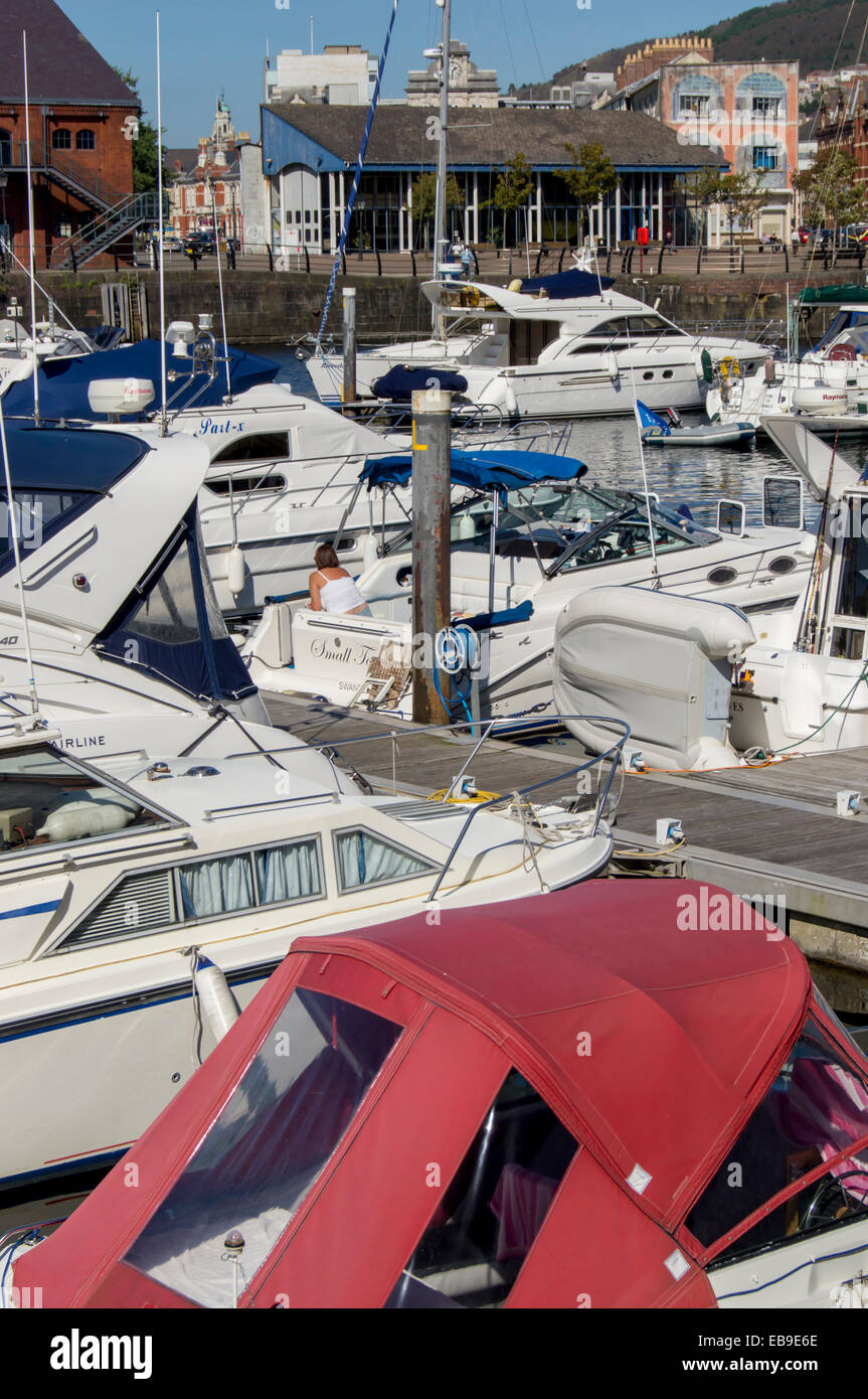 europe, UK, Wales, Swansea marina docks Stock Photo - Alamy