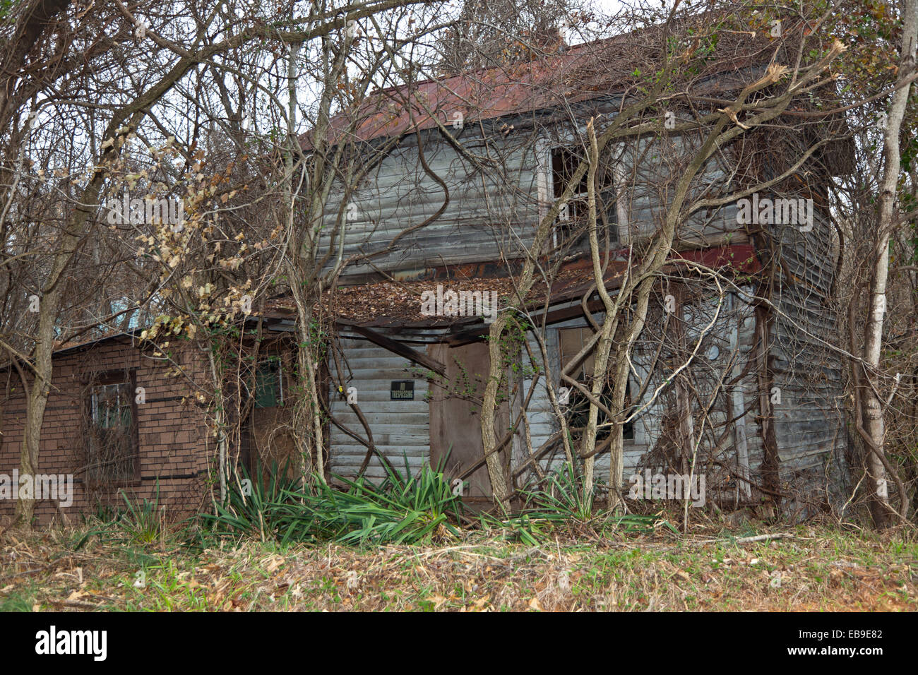 Old abandoned and condemned home overgrown by nature Stock Photo - Alamy