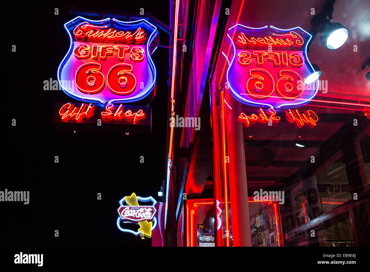 Route 66 neon signs hi-res stock photography and images - Alamy