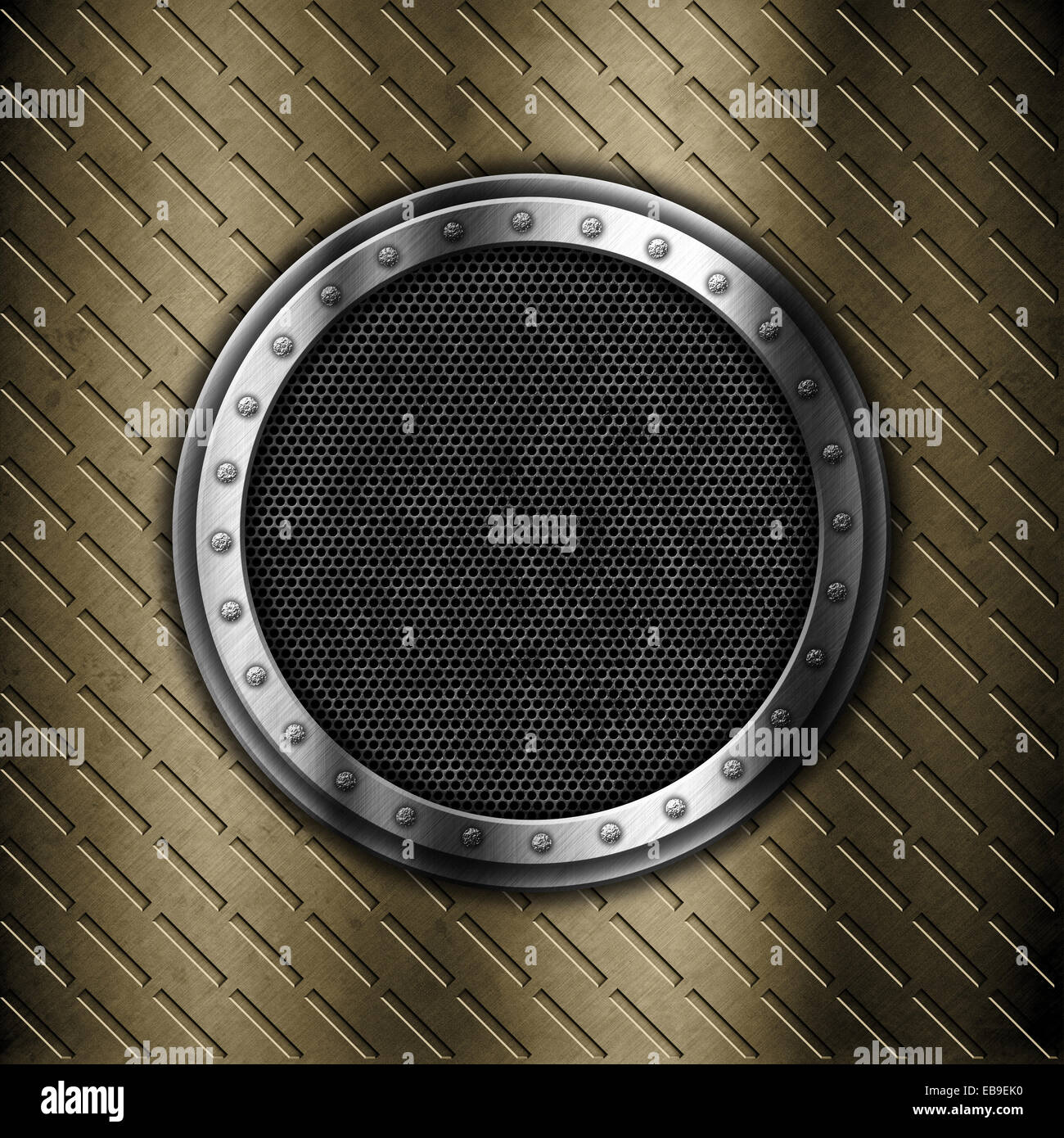 Metallic background with a circular frame Stock Photo - Alamy