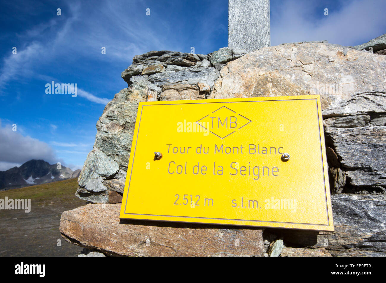 The Col de la Seigne on the Tour de Mont Blanc Stock Photo - Alamy
