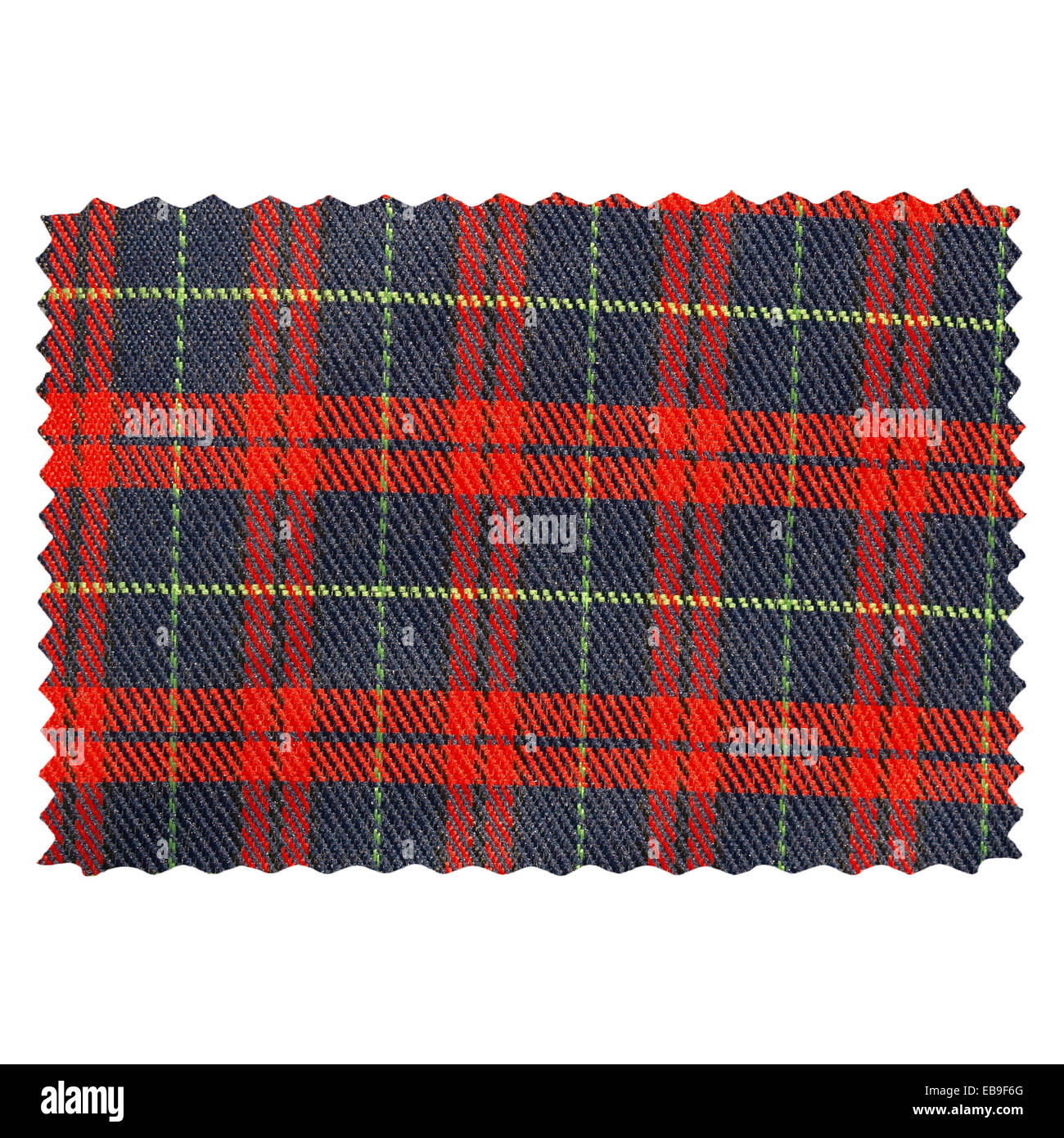 Tartan fabric swatch sample isolated over white background Stock Photo ...