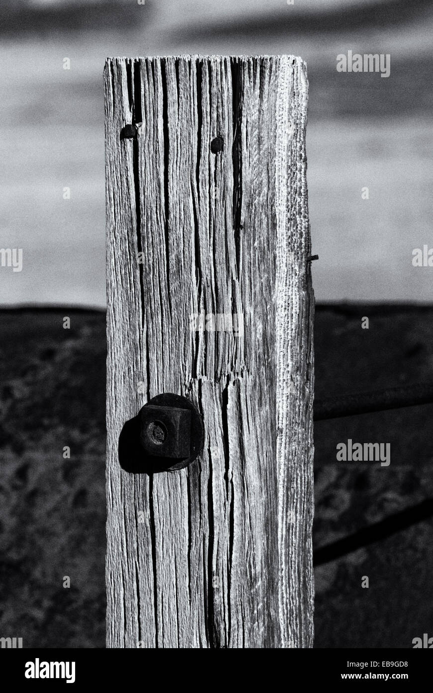 Weathered Fence Post at the Harmony Borax Works, located in Death ...