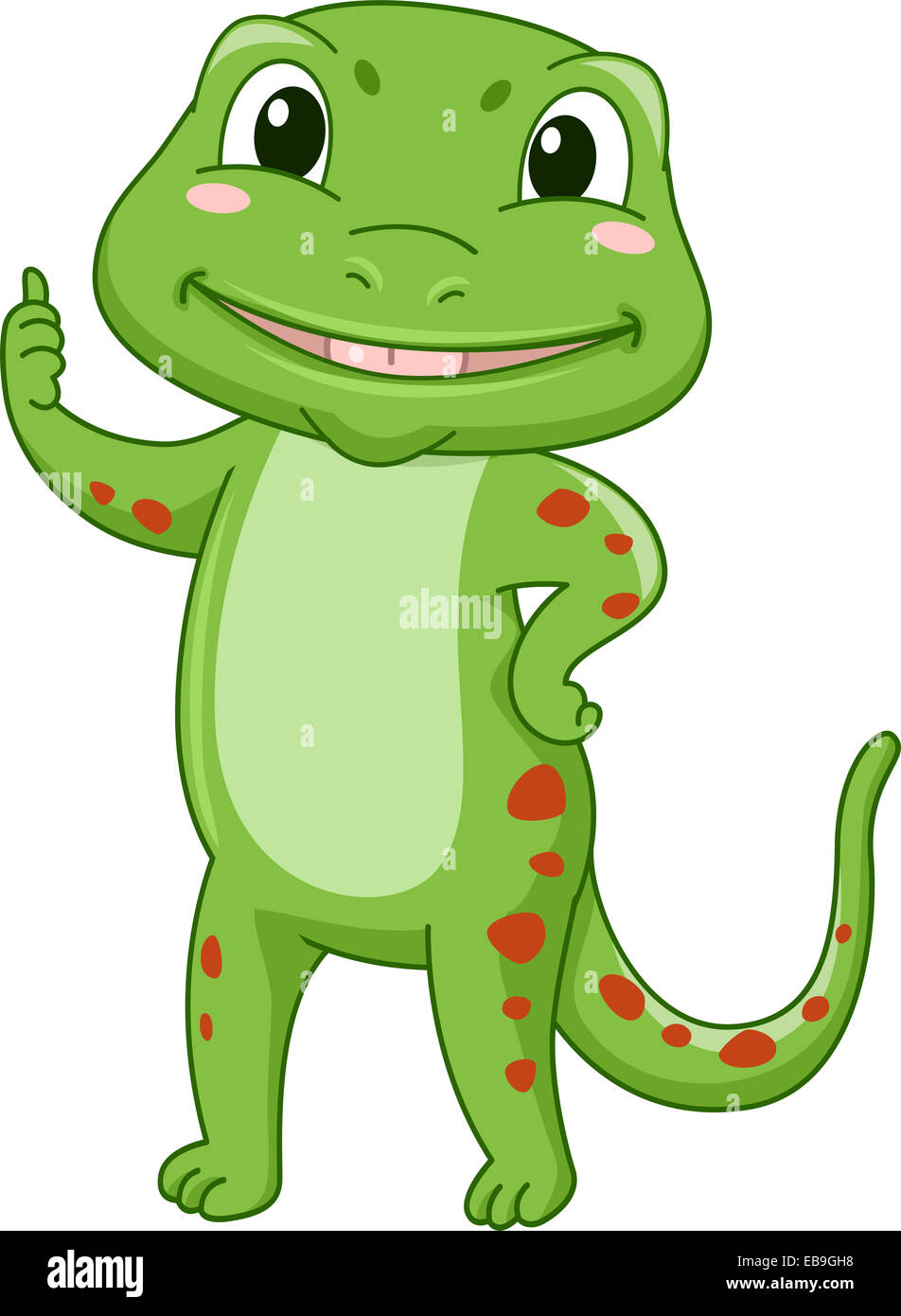 Illustration of a Gecko Doing a Thumbs Up Stock Photo - Alamy