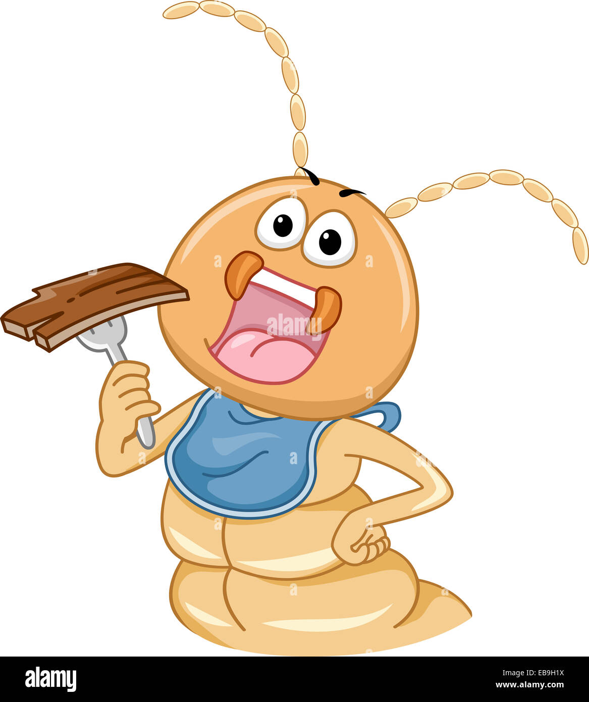 Illustration of a Termite Eating Wood Stock Photo - Alamy