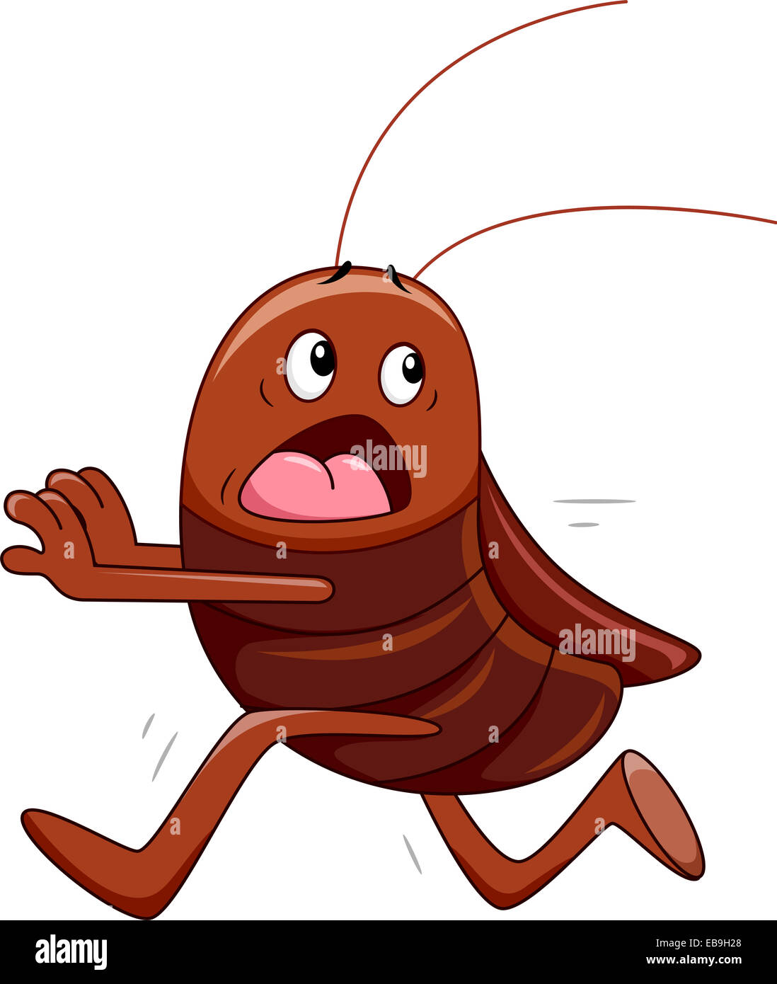 Illustration Featuring a Cockroach Running Away Stock Photo - Alamy