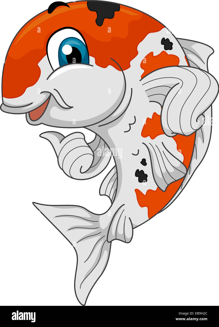 Mascot Ilustration Featuring a Koi Giving a Thumbs Up Stock Photo - Alamy
