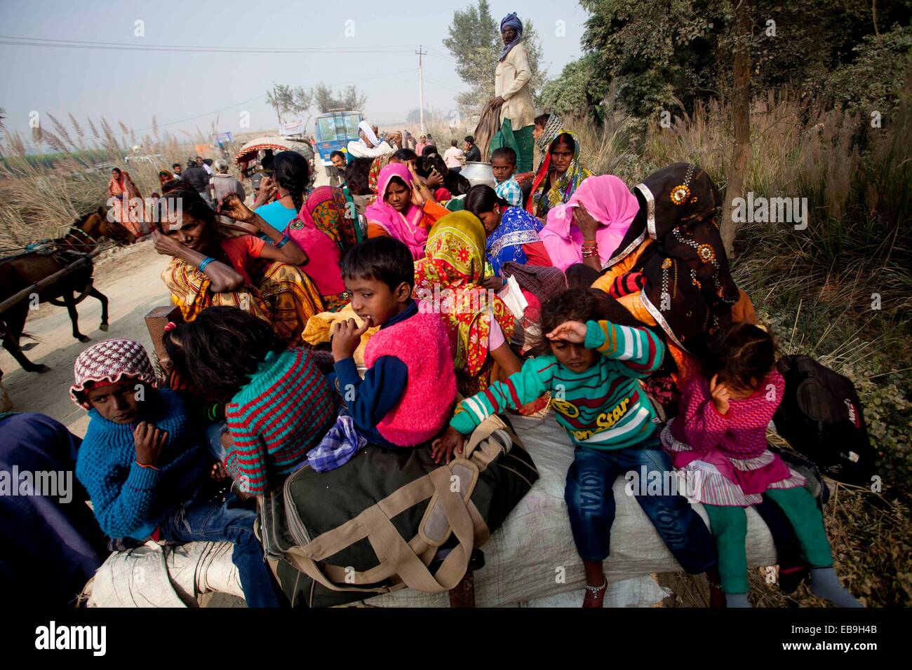 Bara, Nepal. 27th Nov, 2014. Nepalese Hindu devotees head for Gadhimai ...