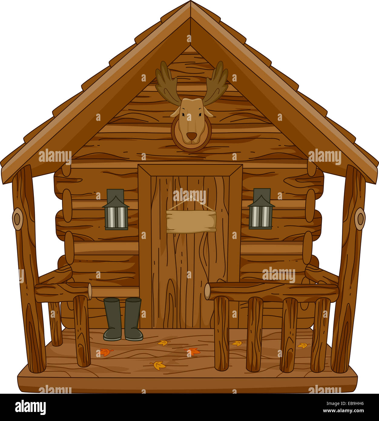 Woods cabin illustration hi-res stock photography and images - Alamy