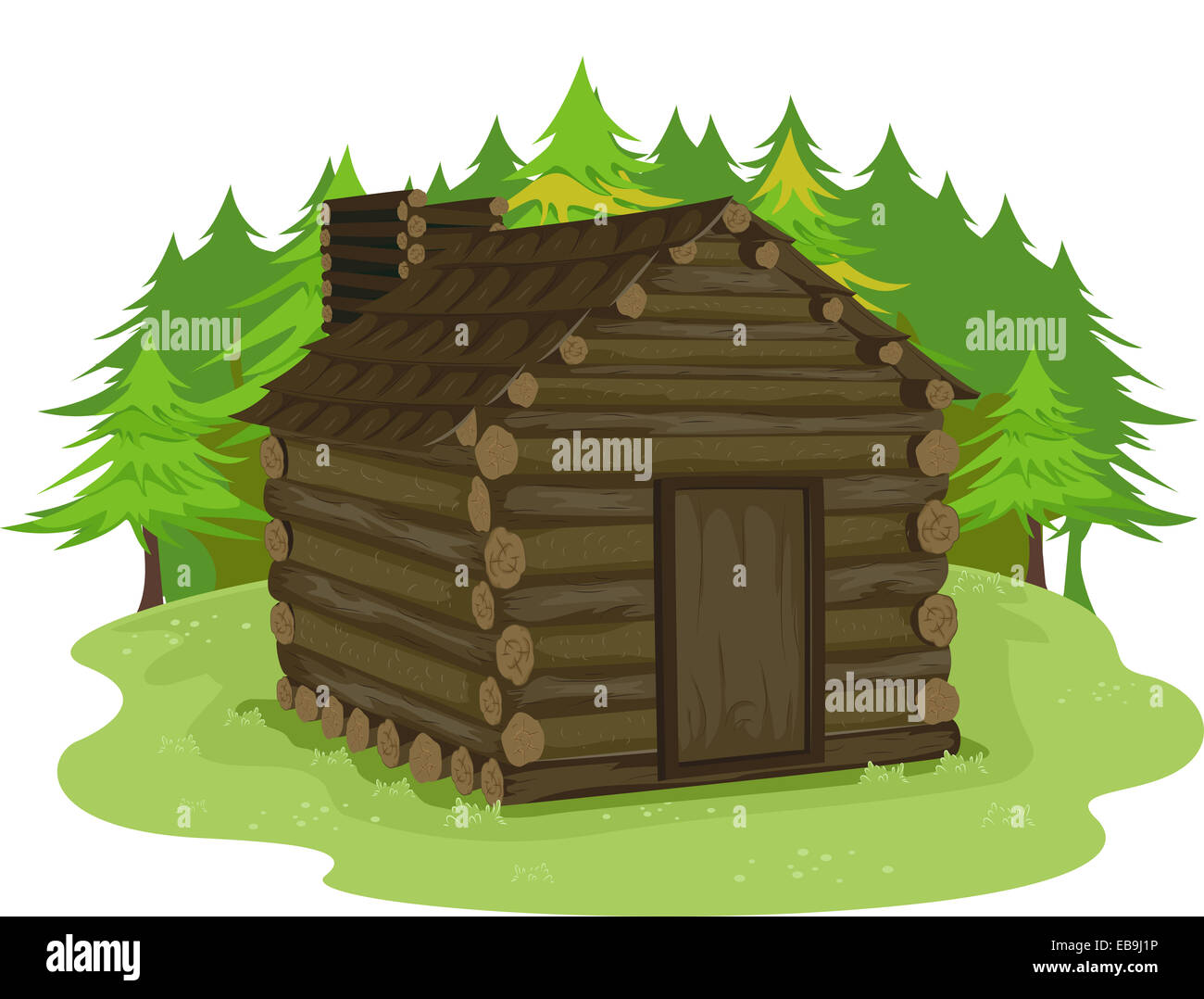 Woods cabin illustration hi-res stock photography and images - Alamy