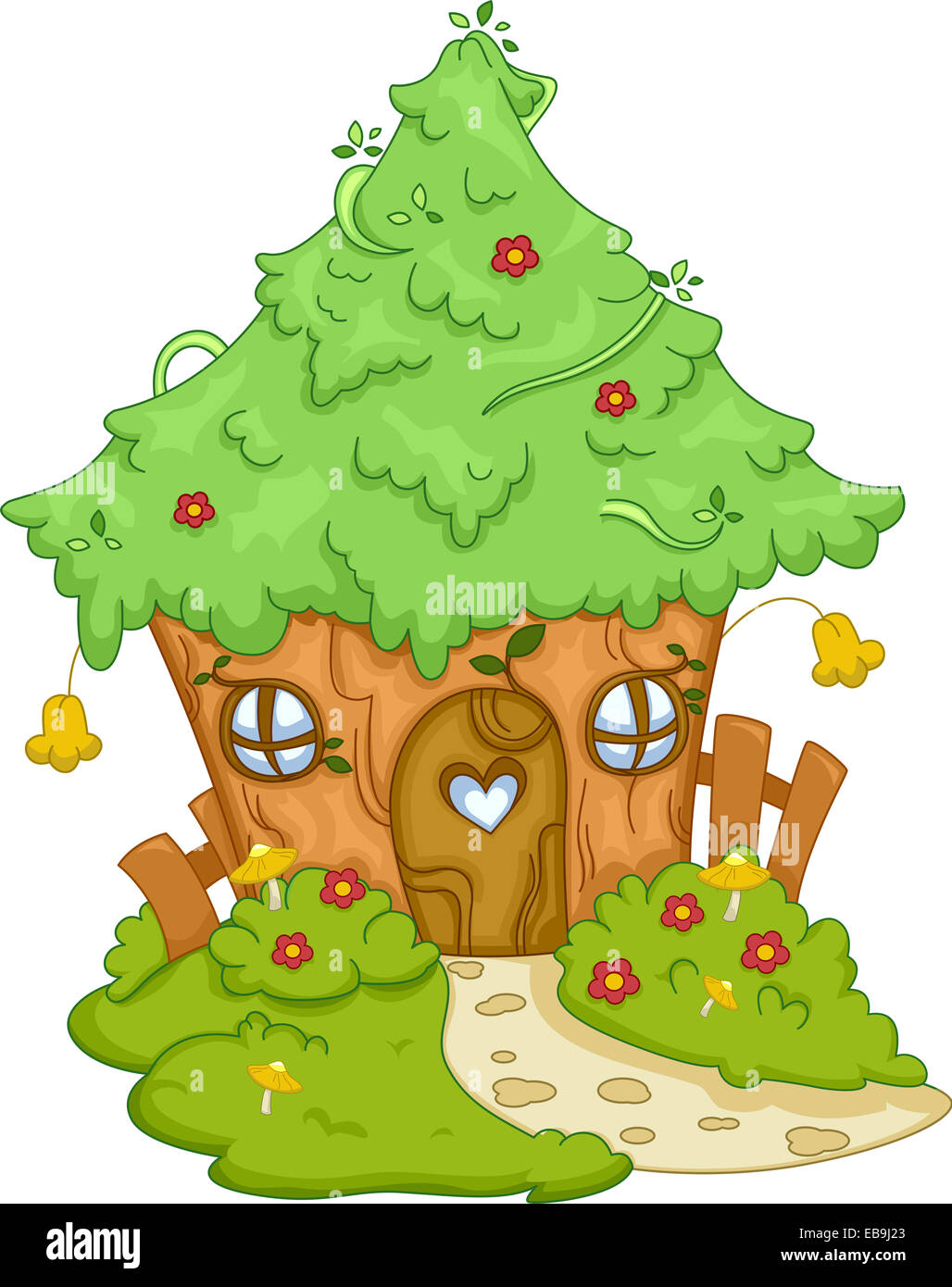 Illustration Featuring a Cute Tree House Stock Photo - Alamy