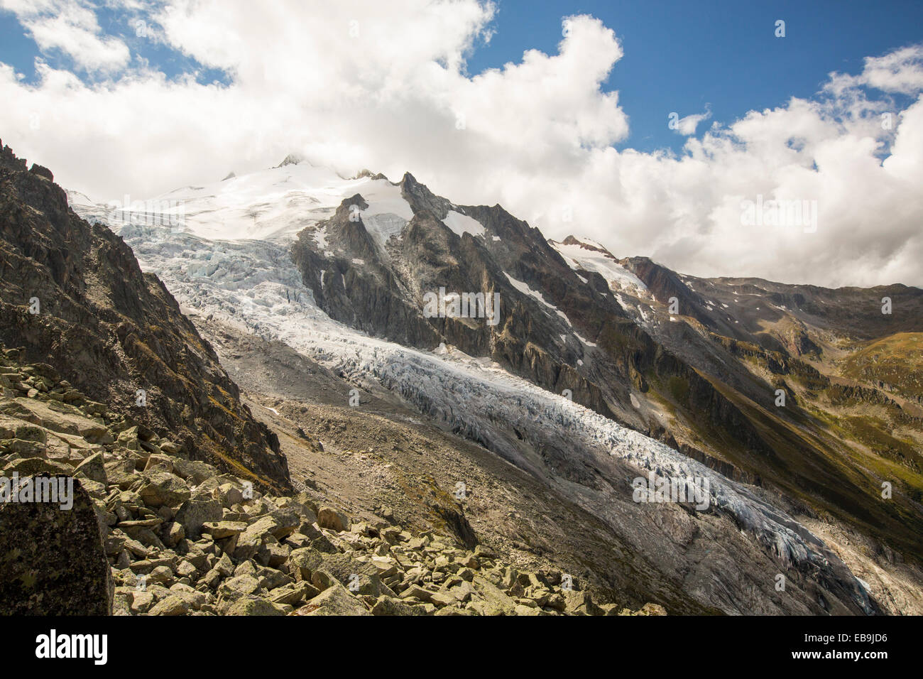 The rapidly retreating Glacier du Trient in the Swiss Alps Stock Photo ...